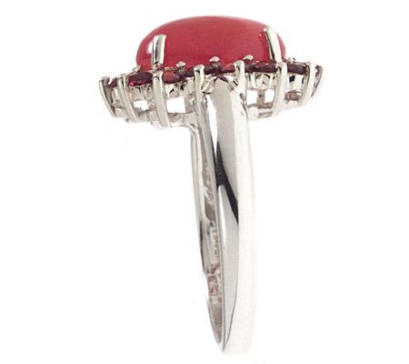 Sterling Jade and Gemstone Ring - QVC.com