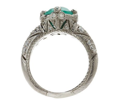 Judith Ripka Sterling 1.80 cttw Emerald Solitare Ring - QVC.com