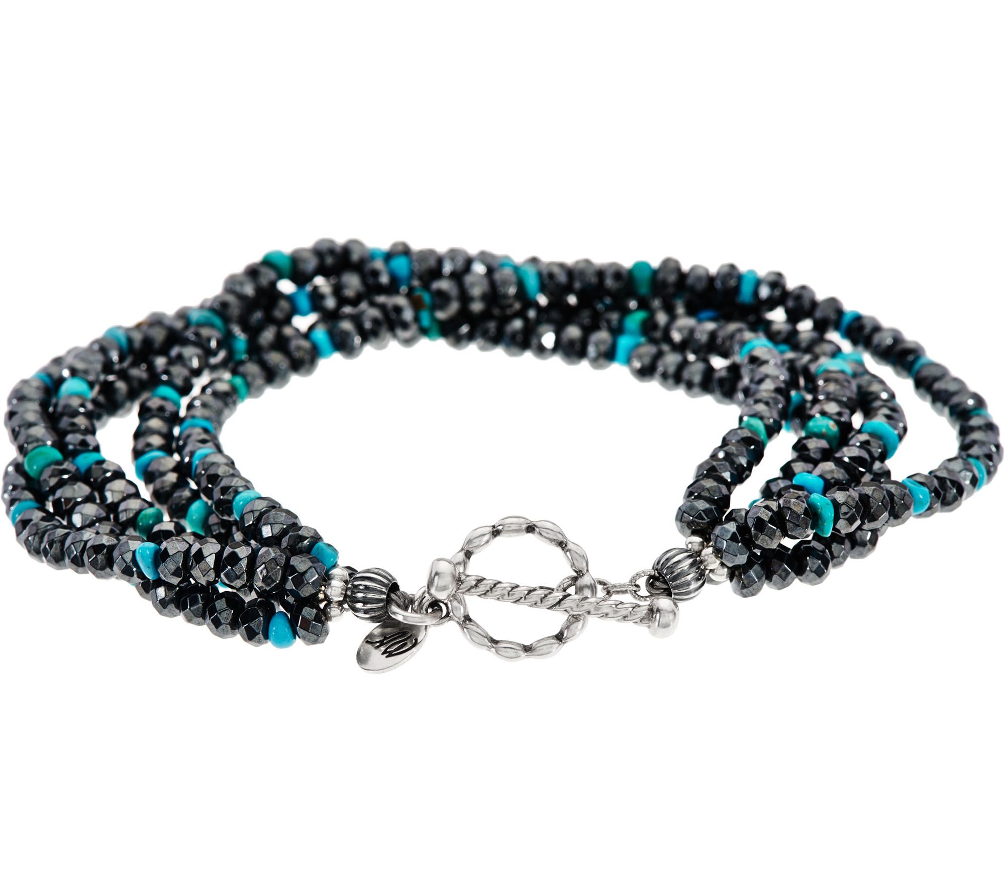 Sterling Five Strand Bead Bracelet with Turquoise by American West ...