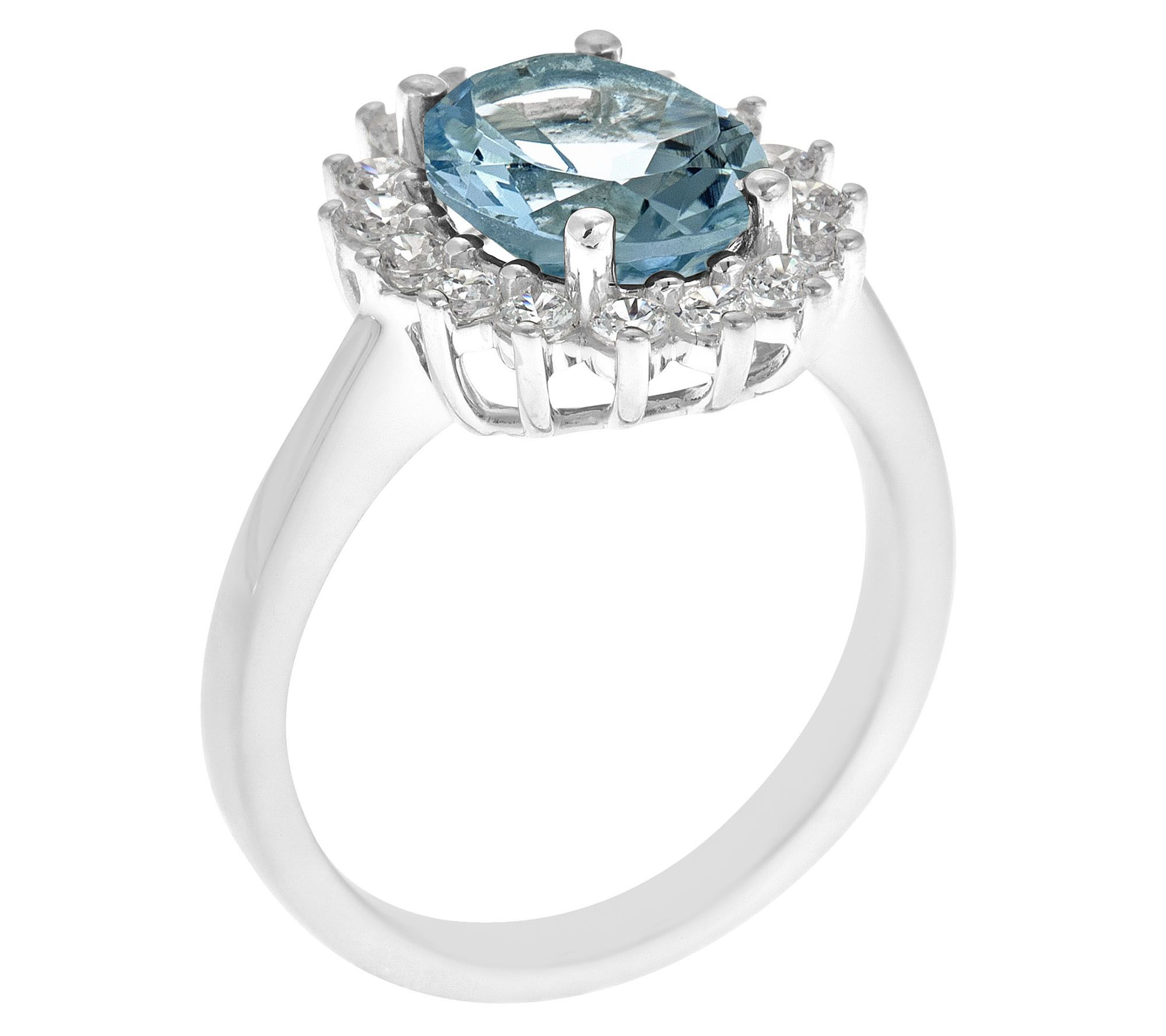 Affinity Gems 14K Gold 1.80 cttw Oval Aquamarine Halo Ring - QVC.com