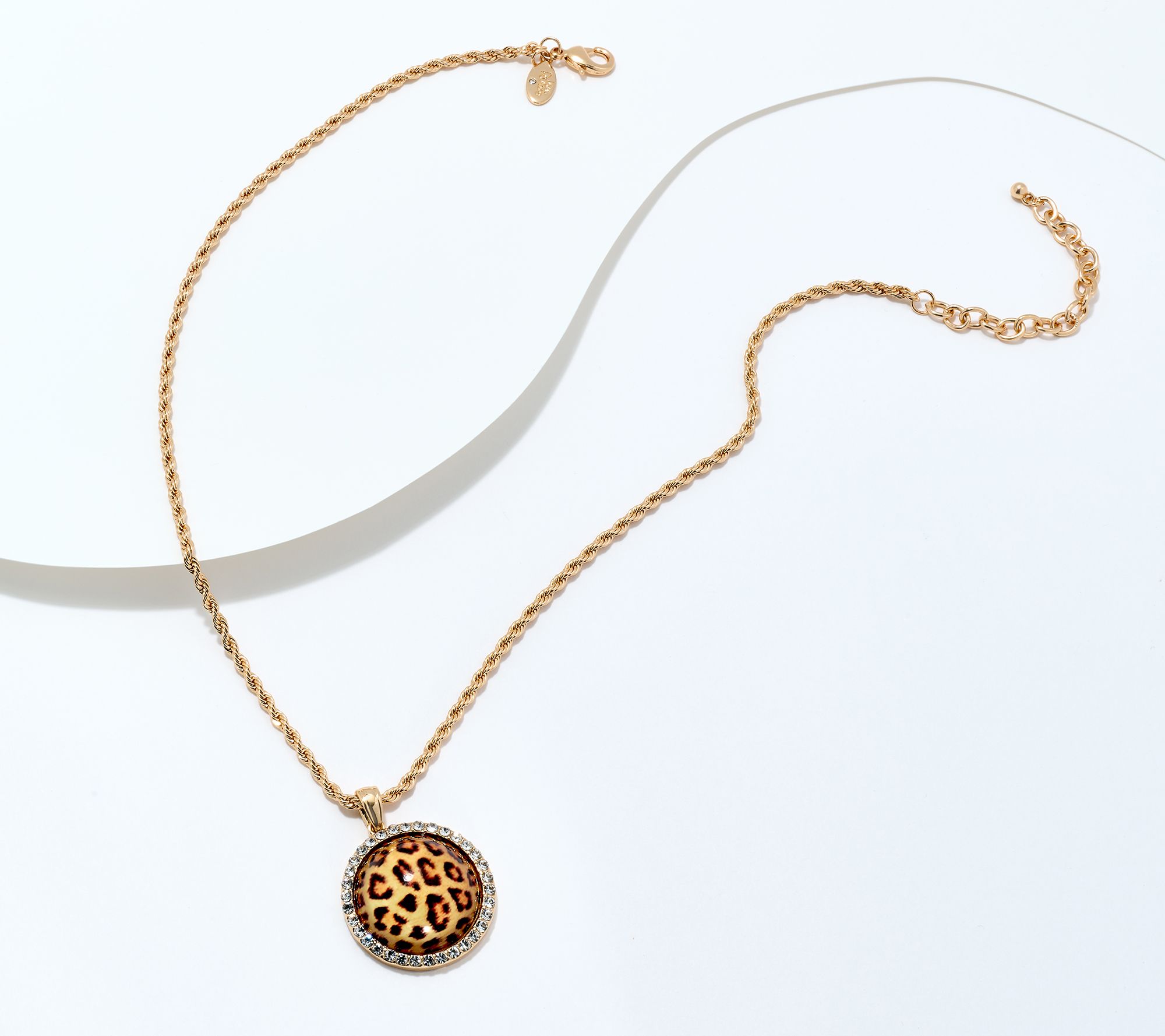Joan Rivers Animal Print Pendant with Rope Chain - QVC.com