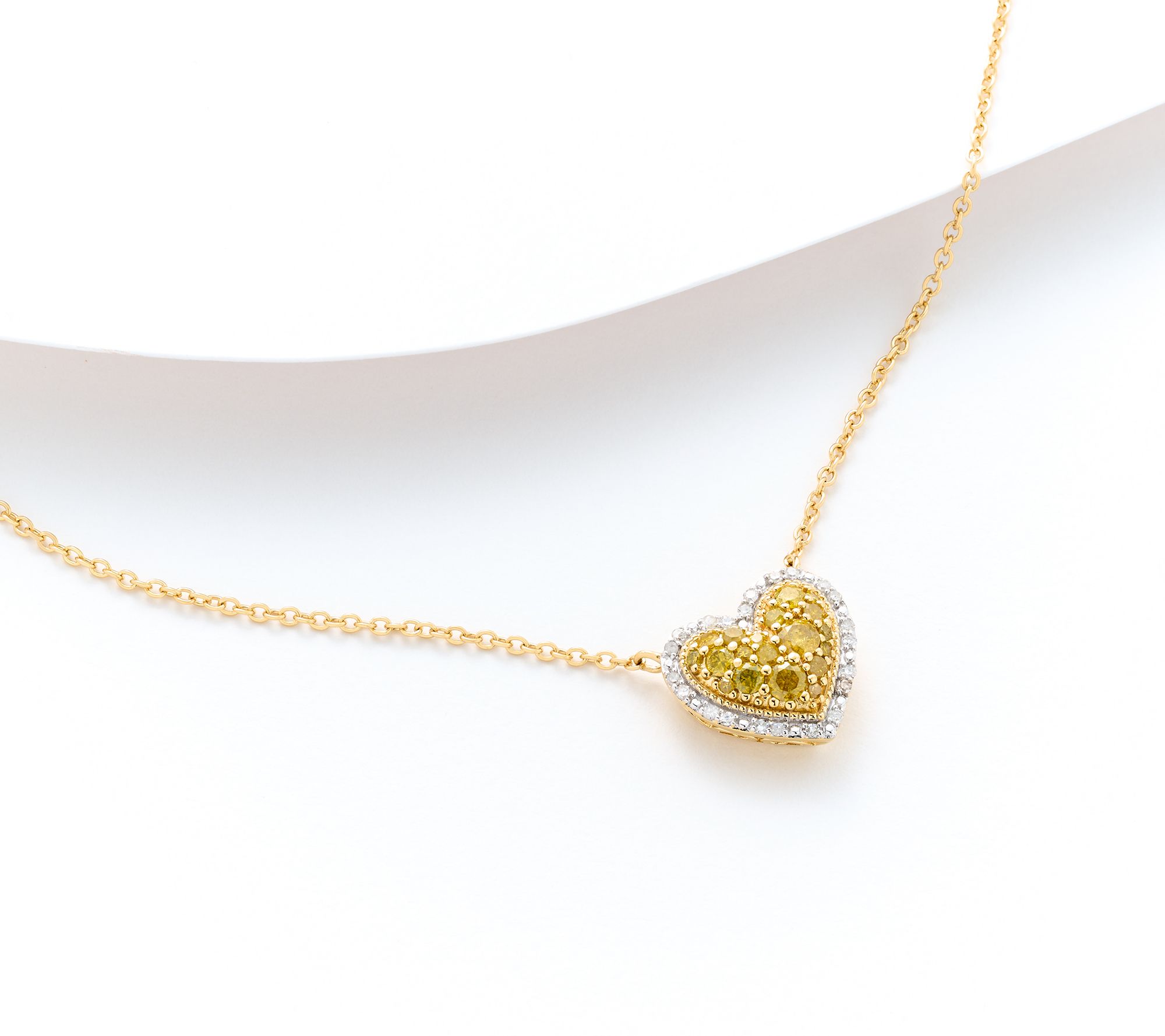 Affinity Diamonds Colored Heart 0.47cttw 18 Necklace Sterl