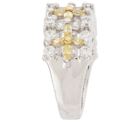 Gregg Ruth Luxe Diamonique Sterling Floral Design Band Ring - QVC.com