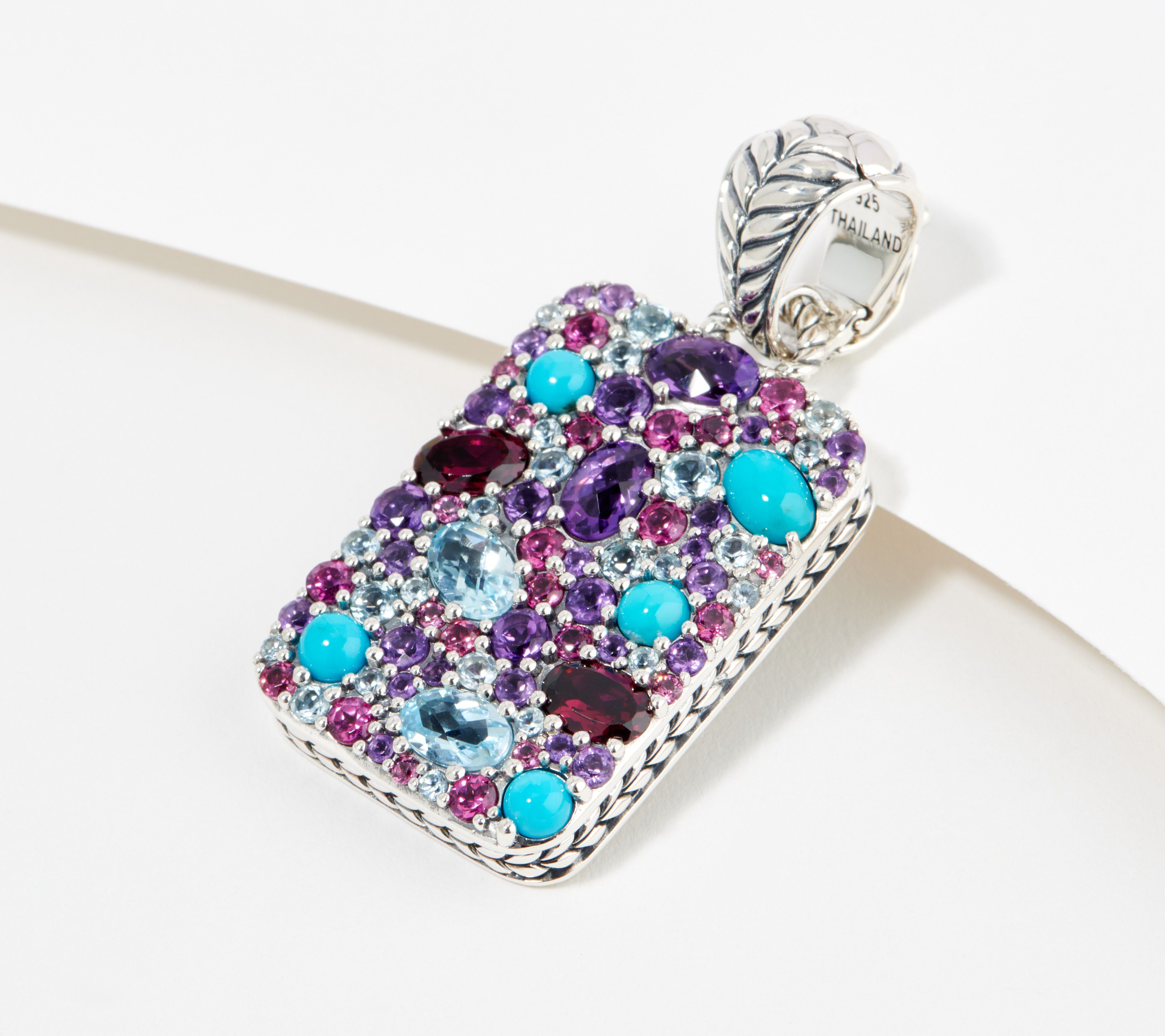 "As Is" JAI Sterling Silver & Gemstone Tablet Enhancer - QVC.com