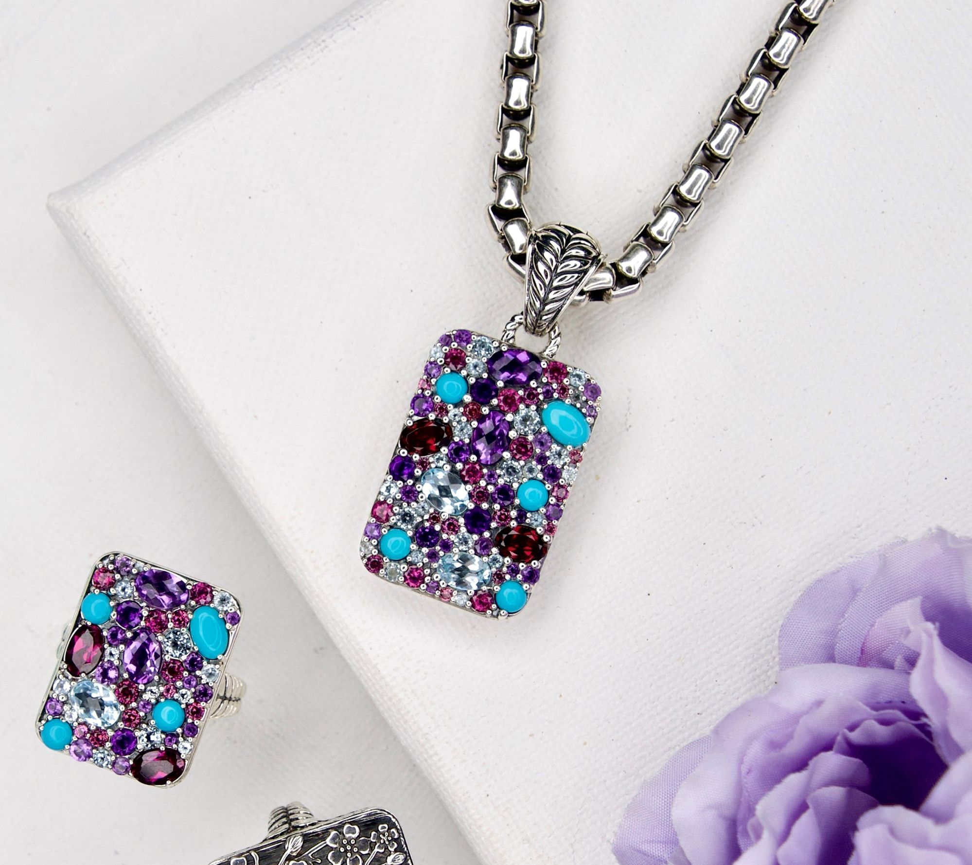 "As Is" JAI Sterling Silver & Gemstone Tablet Enhancer - QVC.com