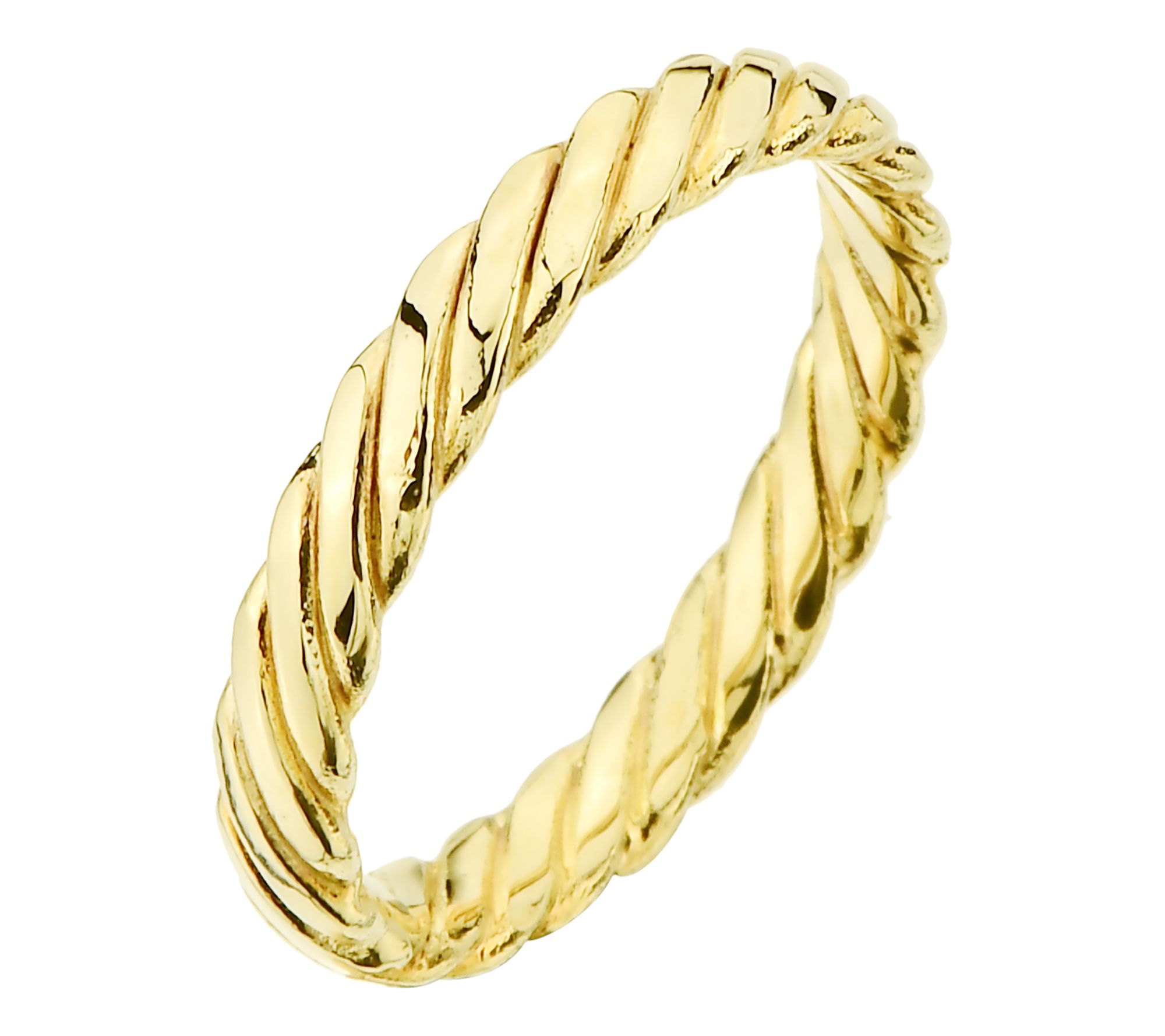 Adorna 14K Gold Ribbed Band Ring - QVC.com