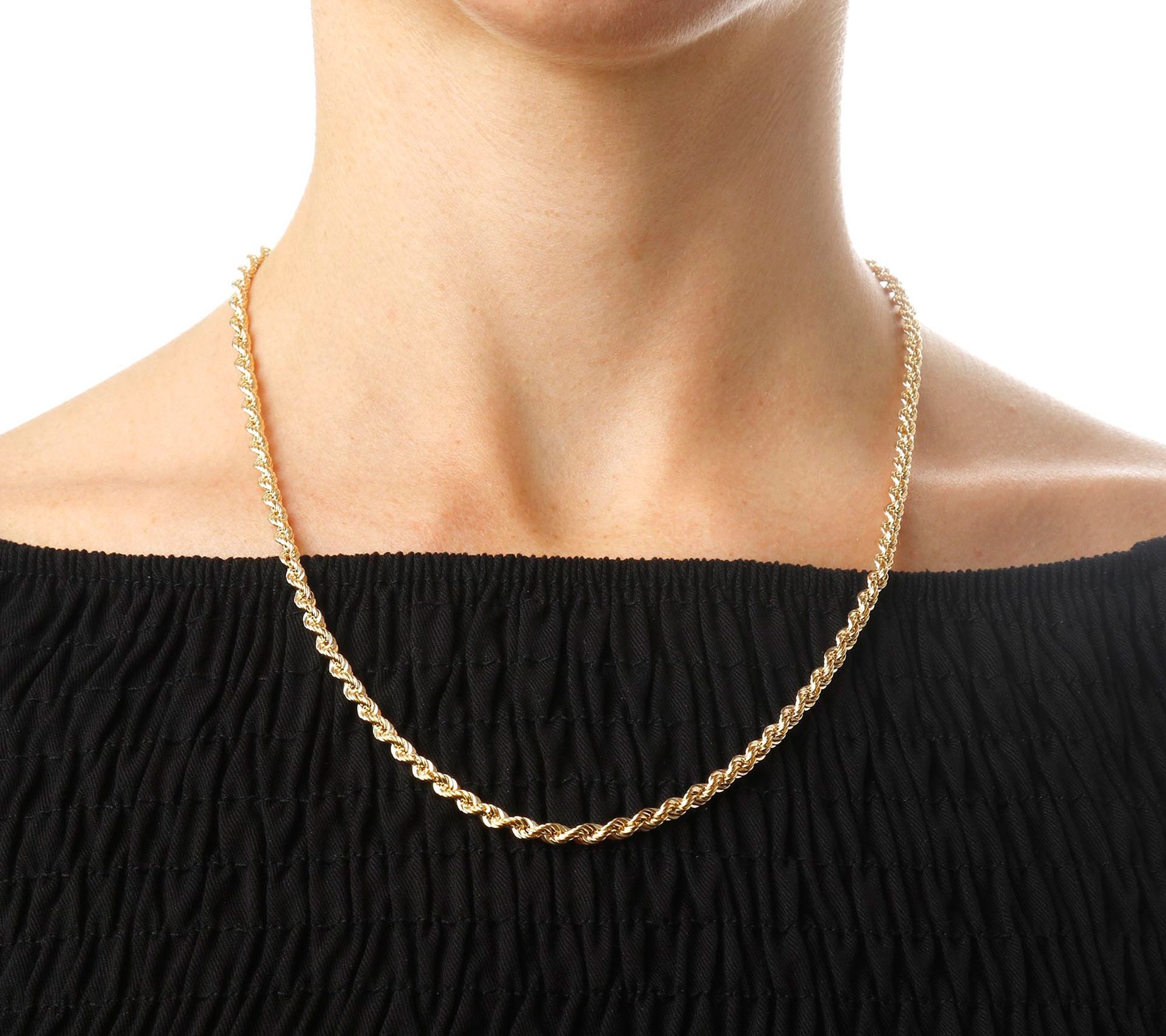 Italian Gold 20" Rope Chain Necklace, 14K 6.7g - QVC.com