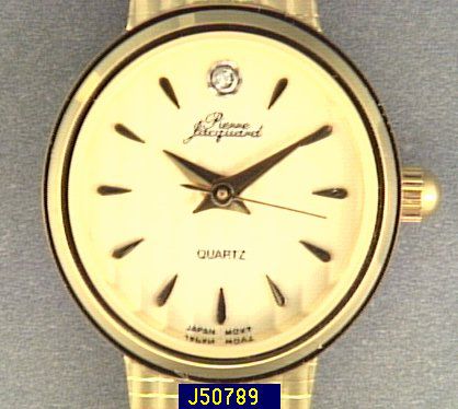 Pierre Jacquard Goldtone Omega Style Bracelet Watch - QVC.com