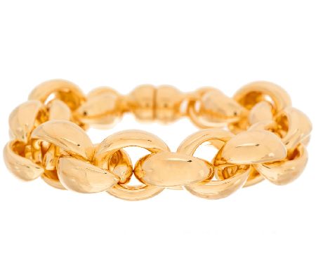 Oro Nuovo 7-1/4" Status Rolo Link Bracelet, 14K Gold Over Resin - QVC.com