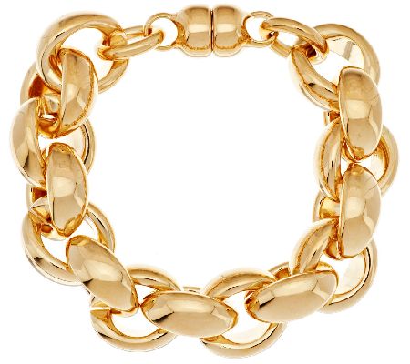 Oro Nuovo 7-1/4" Status Rolo Link Bracelet, 14K Gold Over Resin - QVC.com