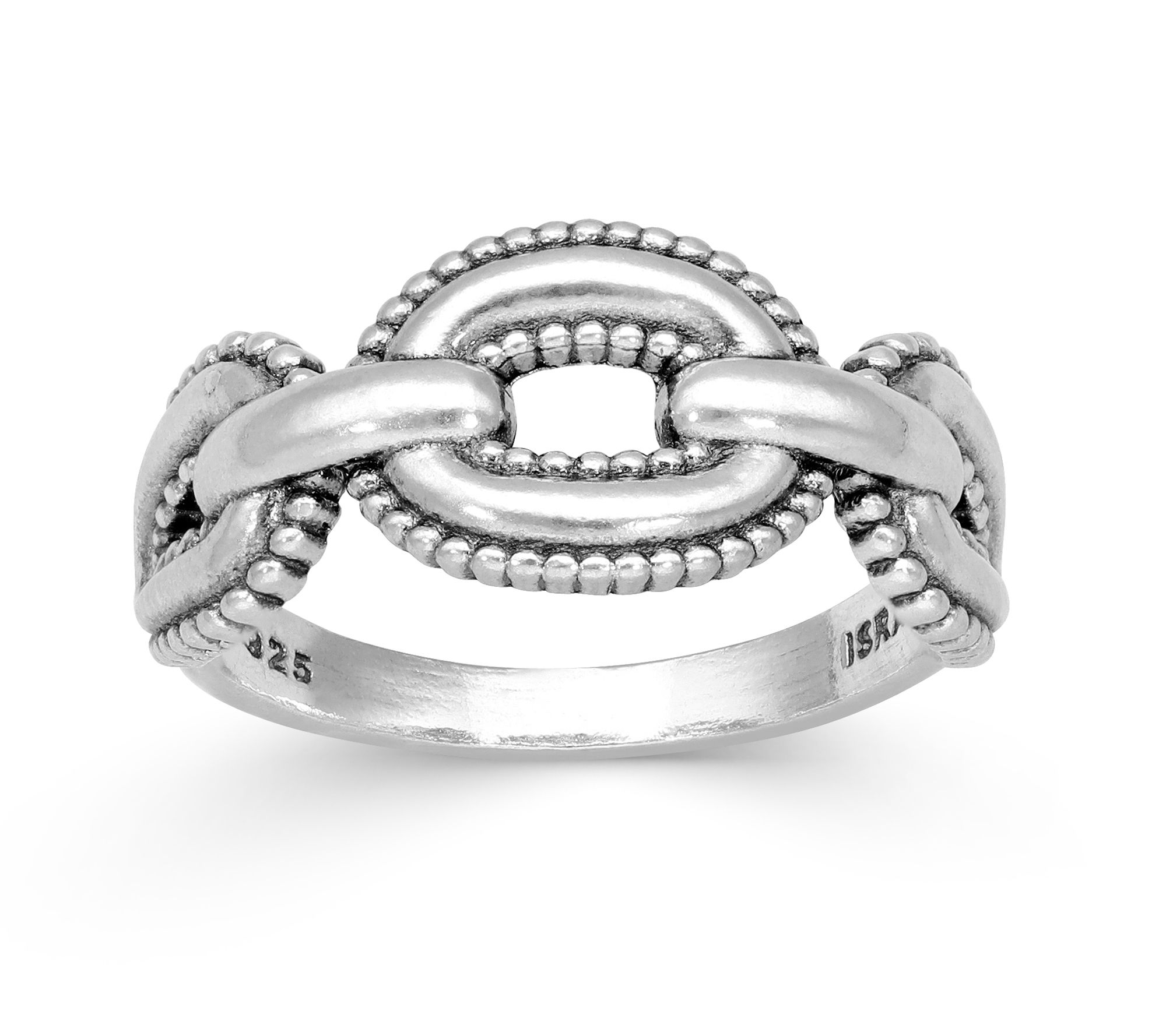 Or Paz Sterling Silver Chain Link Ring - QVC.com