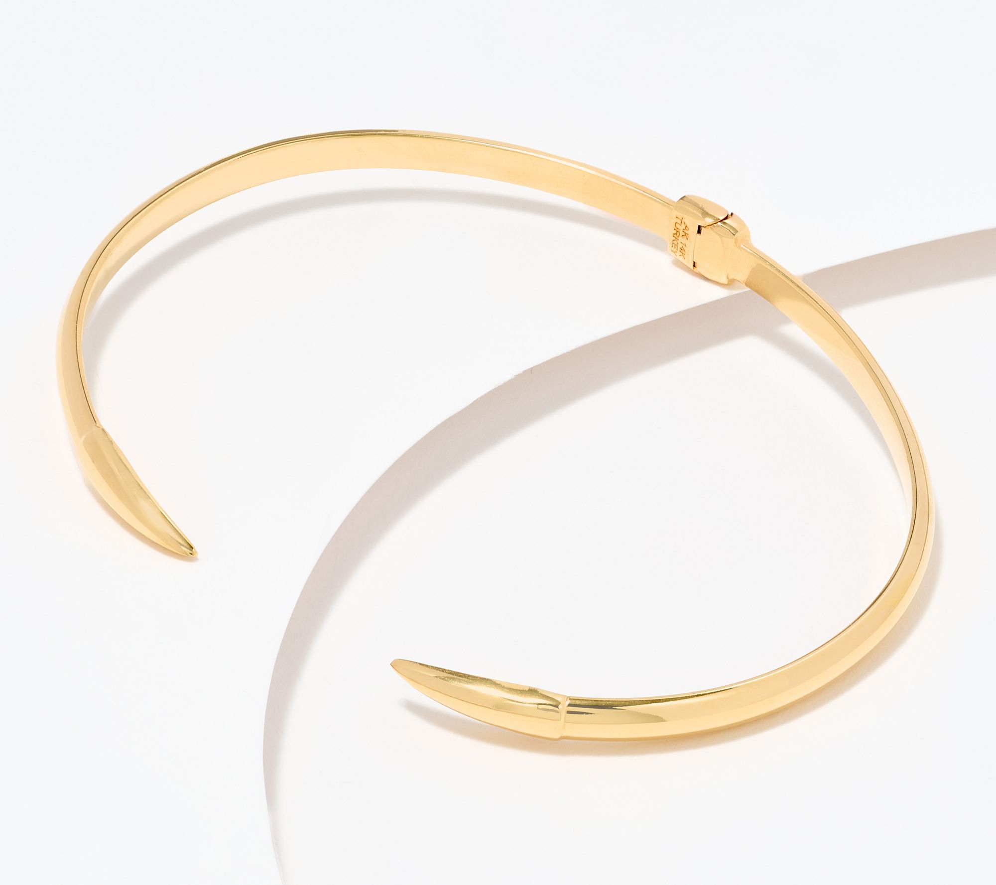 "As Is" Adorna 14K Gold Open Claw Hinged Bangle, 6.5-7.7g - QVC.com
