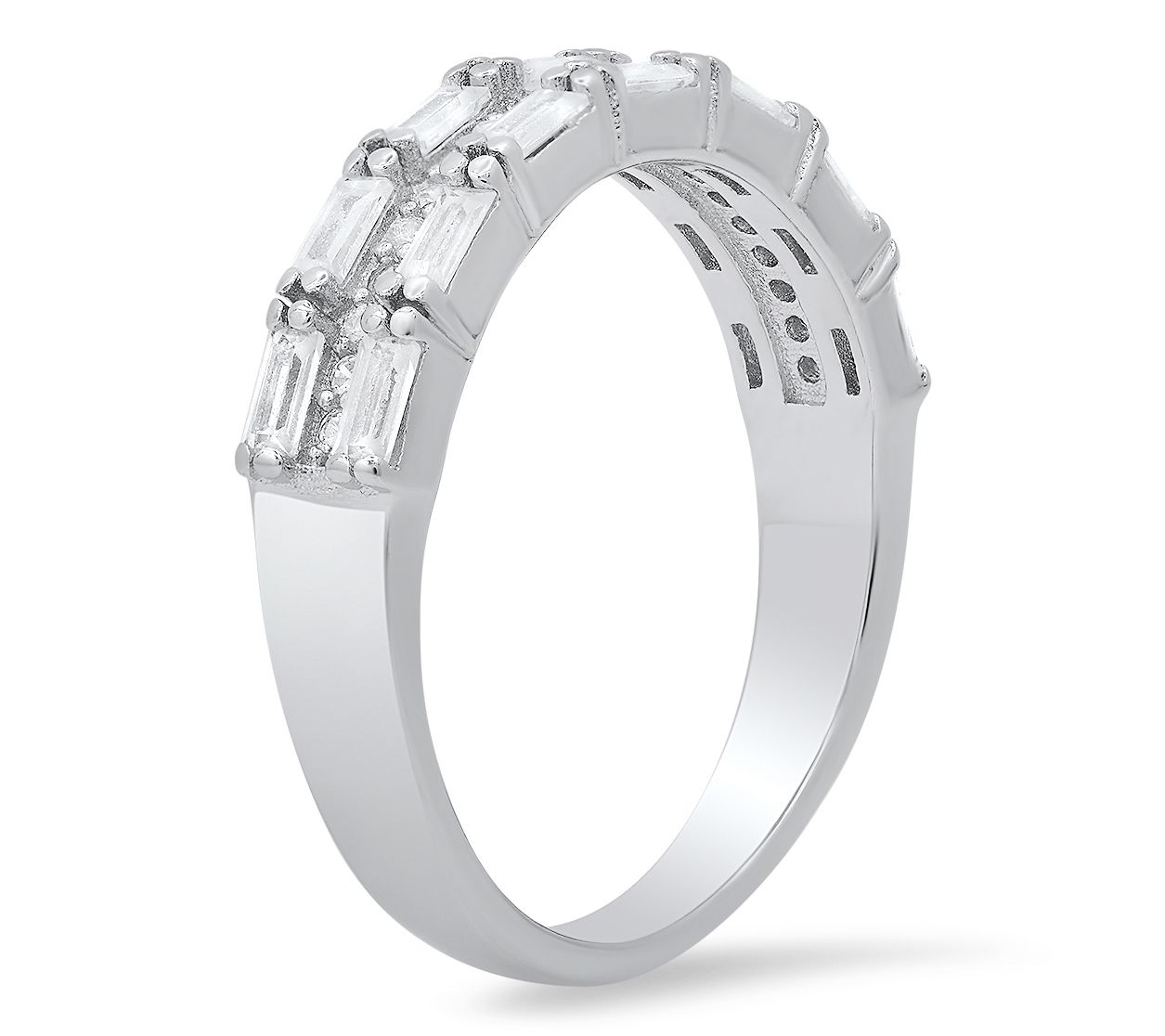 Sterling Silver 1.20 cttw Cubic Zirconia Band Ring - QVC.com