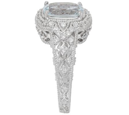 Judith Ripka 1.60 ct Aquamarine & Diamonique Ring - QVC.com