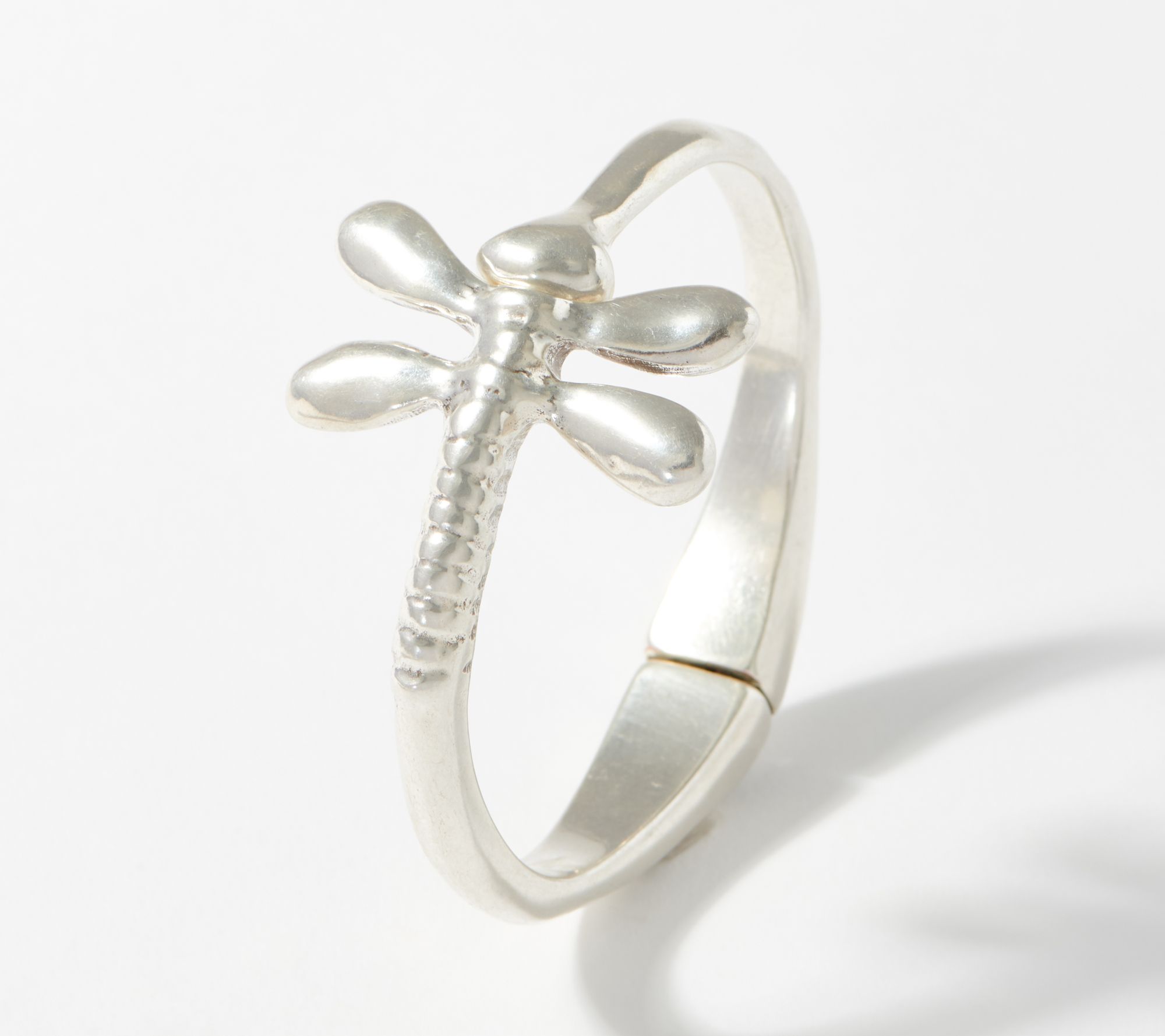 "As Is" UNOde50 Silvertone Dragonfly Cuff- Fly Fly - QVC.com