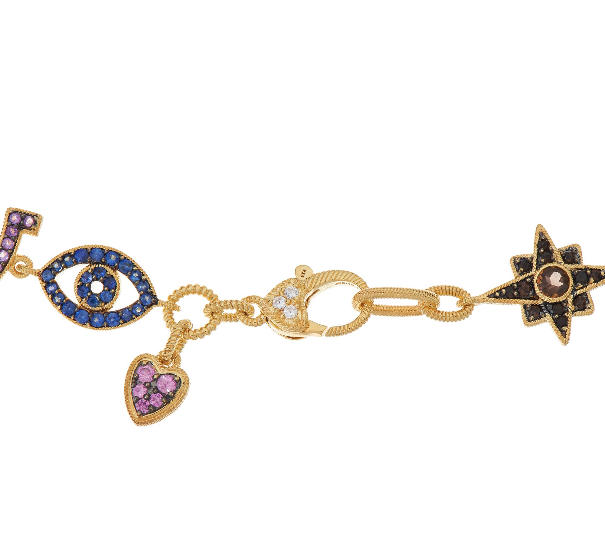 "As Is" Judith Ripka 14K Clad Lucky Charm 6-3/4" Bracelet 2.40 cttw ...