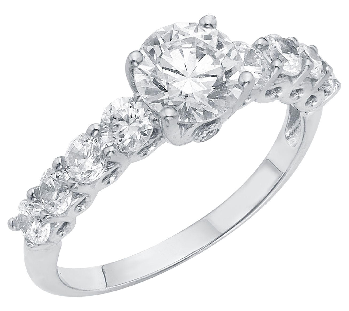 Diamonique 0.70 cttw Engagement Ring, Sterling Silver - QVC.com