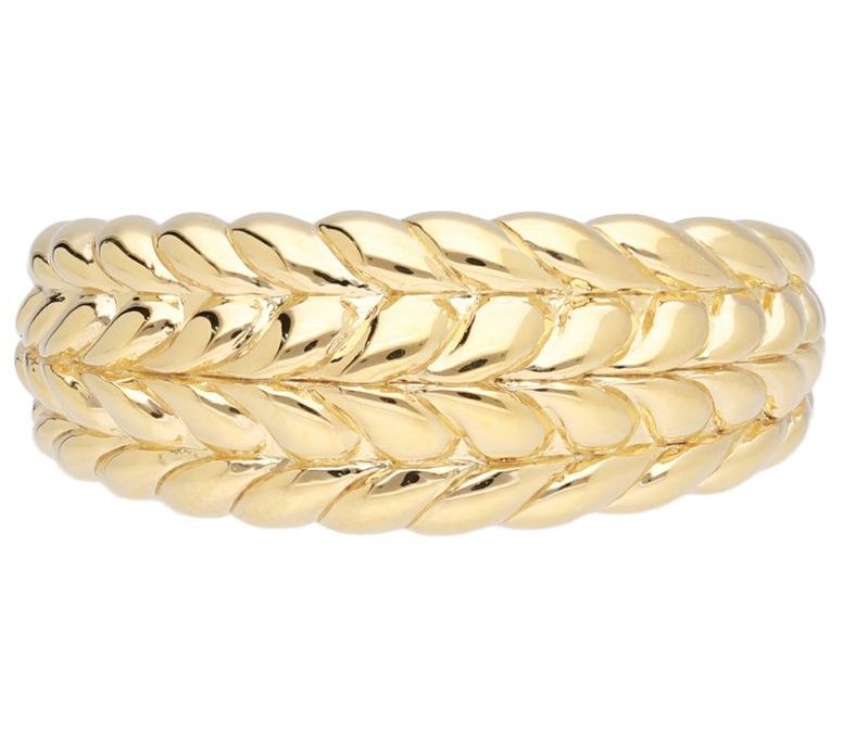 Tiffany Kay Studio 14K Gold Clad Herringbone Tapered Ring - QVC.com