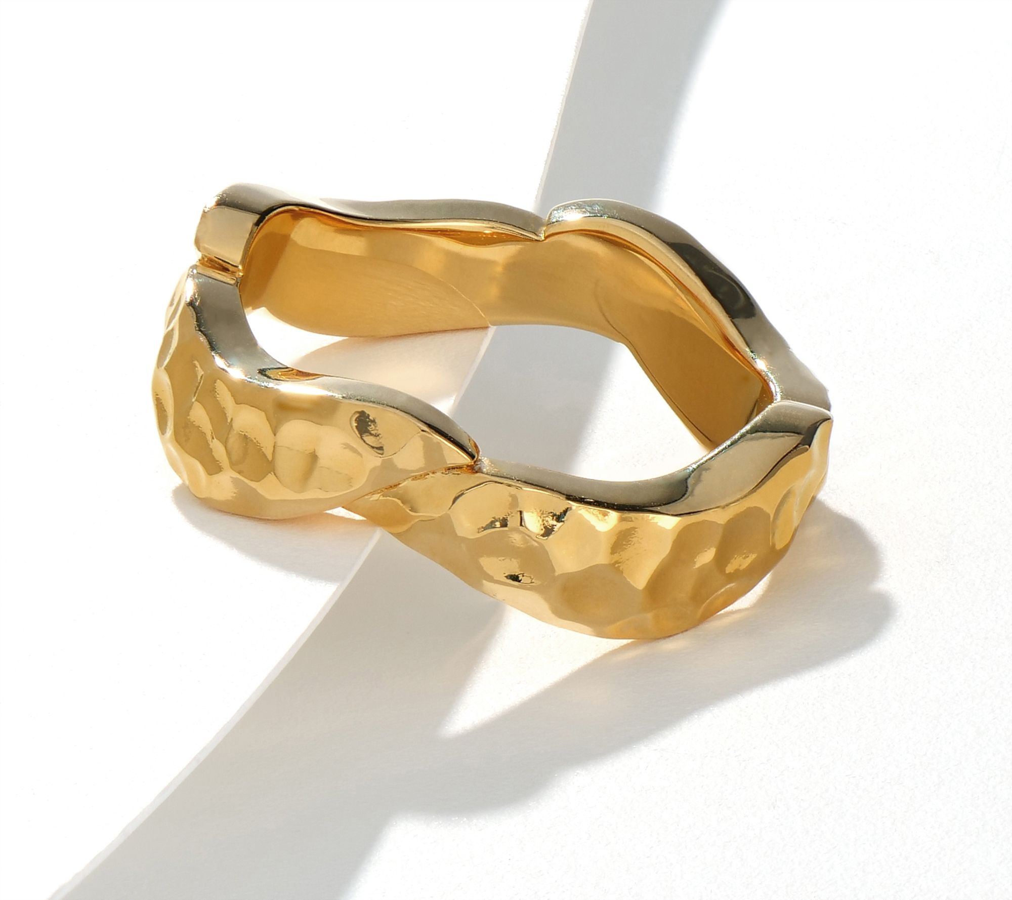 Christian James by Scott Grimes 18K Gold Clad Ripple Stack Ring - QVC.com