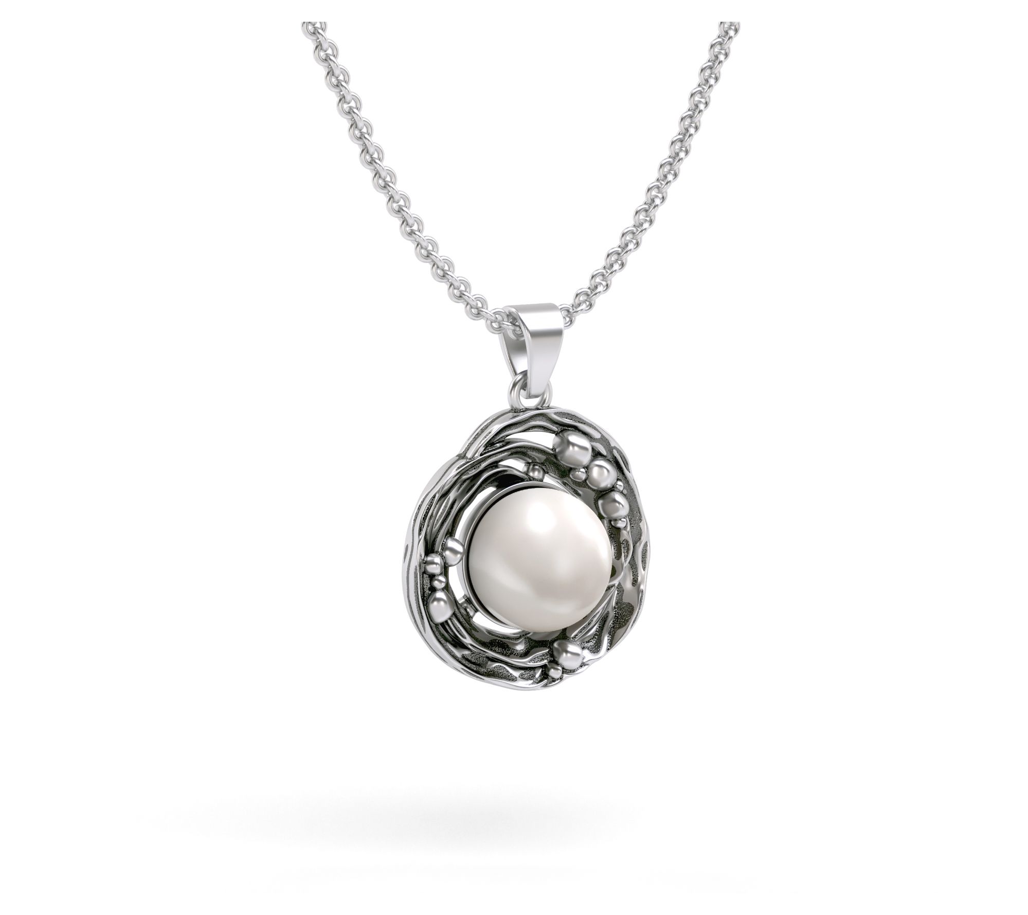 Or Paz Sterling Cultured Pearl Raindrops Pendat w/ Chain - QVC.com