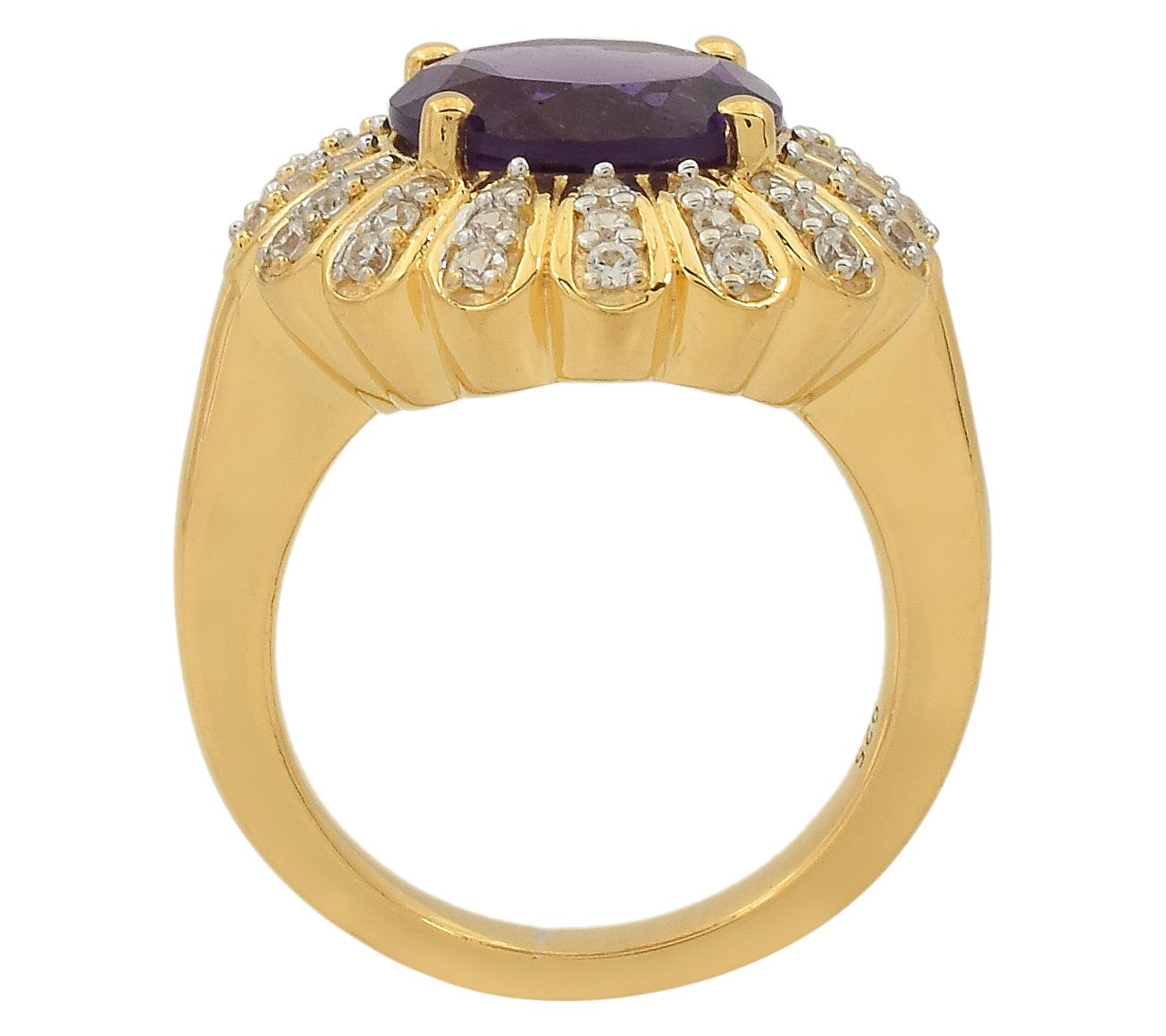Affinity Gems Multi-Gemstone Floral Cocktail Ring, 14K Plated - QVC.com