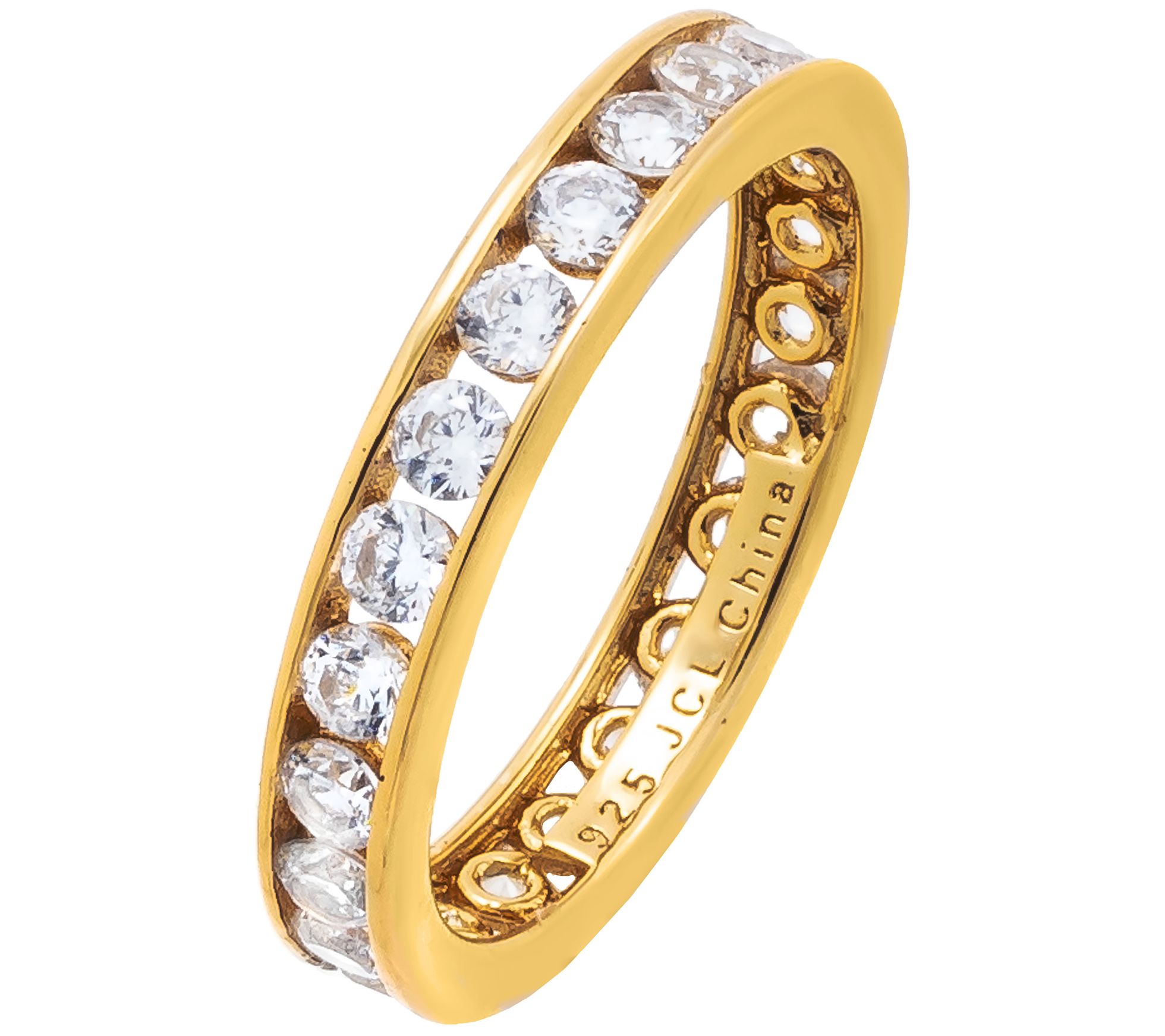 Diamonique 1.65 cttw Channel Set Band Ring, Sterling Silver - QVC.com