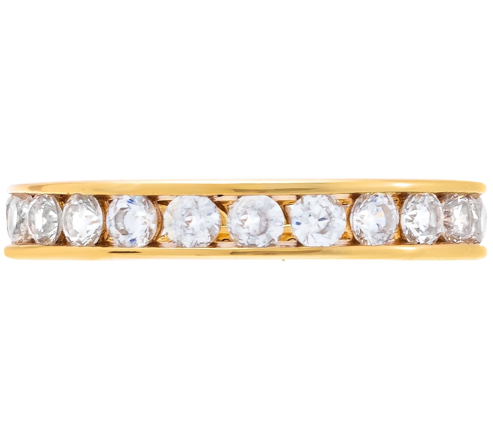 Diamonique 1.65 cttw Channel Set Band Ring, Sterling Silver - QVC.com