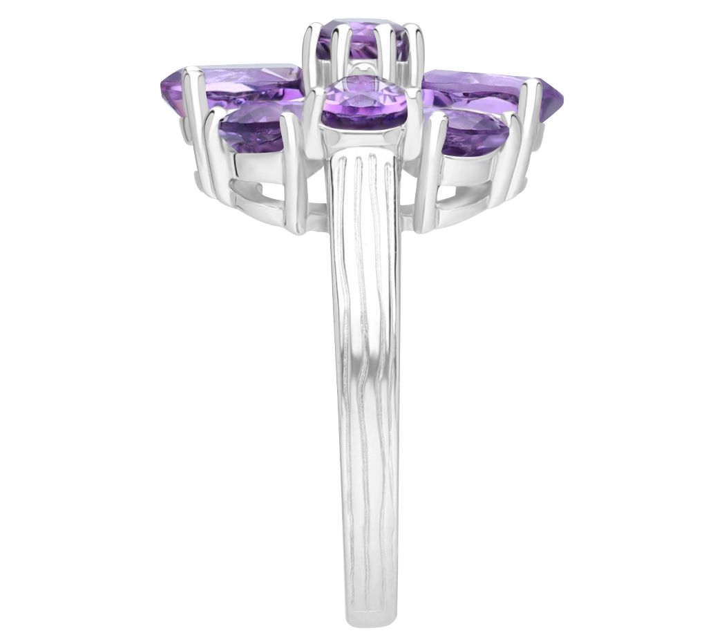 Ariva Sterling Silver Amethyst Sabrina Ring - QVC.com