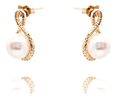 Adi Paz 14K Gol d Cultured Pear l Eternity Earr ings QVC