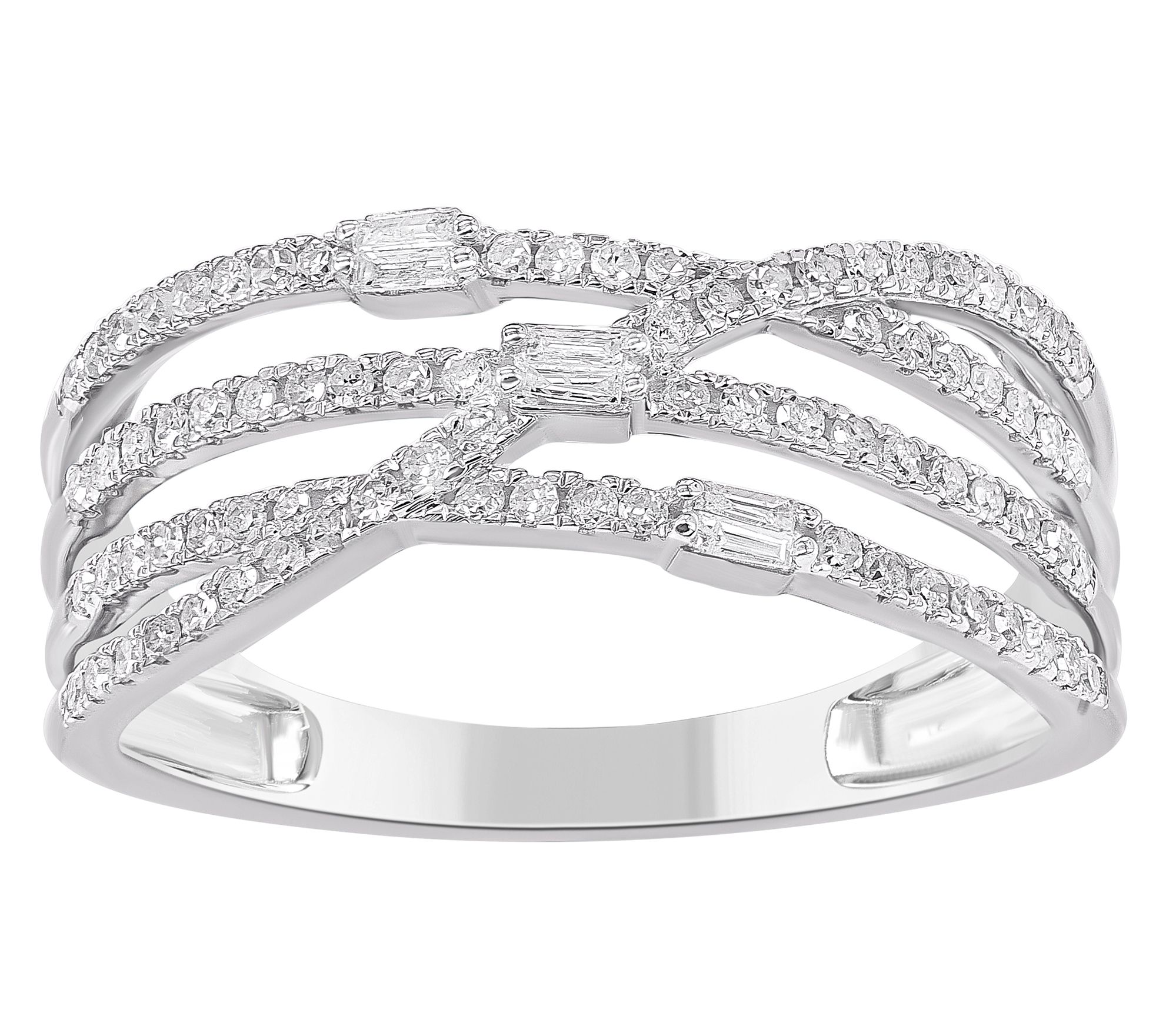 Affinity Diamonds 0.30 cttw Multi-Row Ring, Sterling Silver - QVC.com