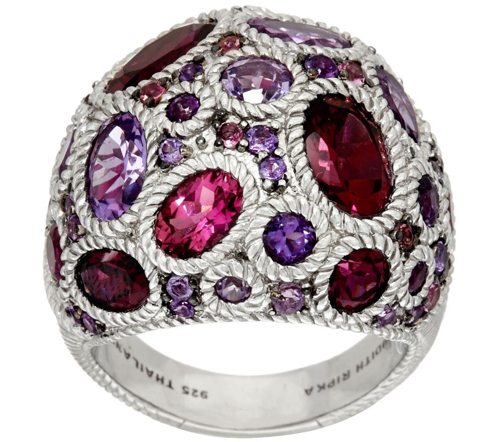 "As Is" Judith Ripka Sterling 7.50 cttw Gemstone Cluster Ring - QVC.com