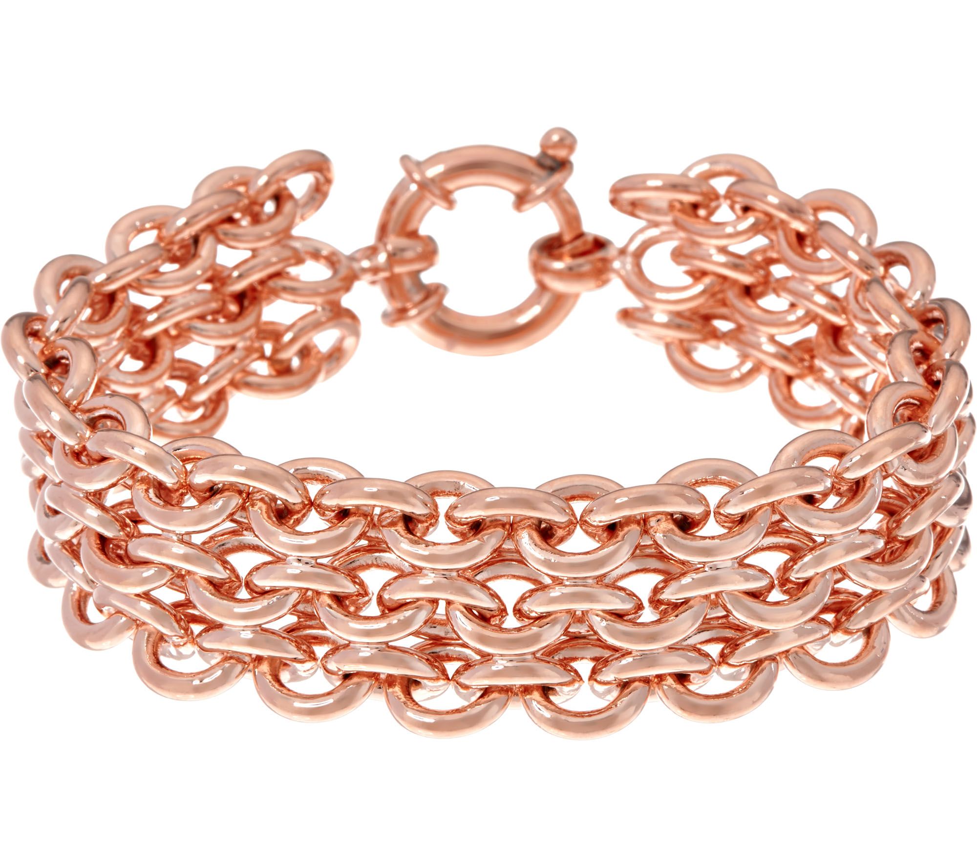 "As Is" Bronze Triple Rolo Link Bracelet By Bronzo Italia - QVC.com