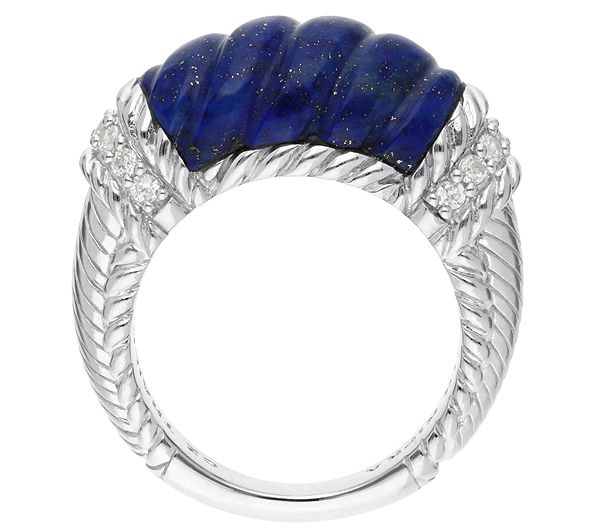 Judith Ripka Sterling Silver Carved Lapis Ring - QVC.com