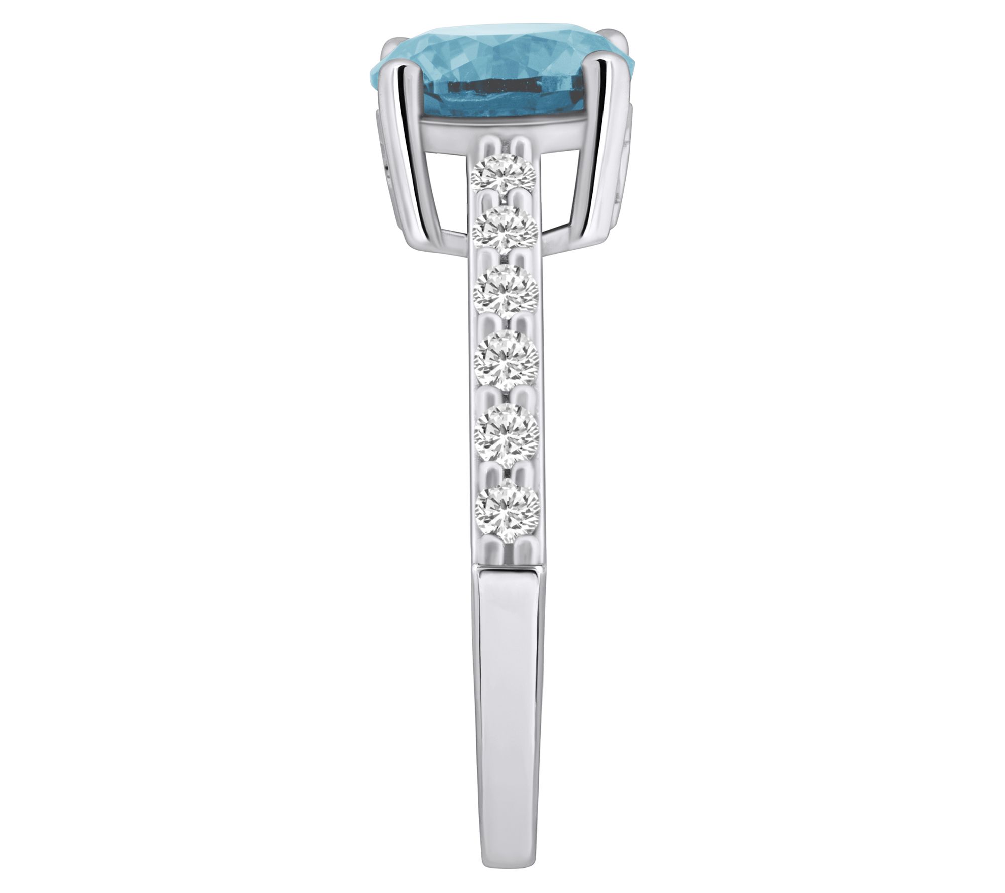 Affinity Gems Round Aquamarine & Diamond Ring, 14K Gold - QVC.com