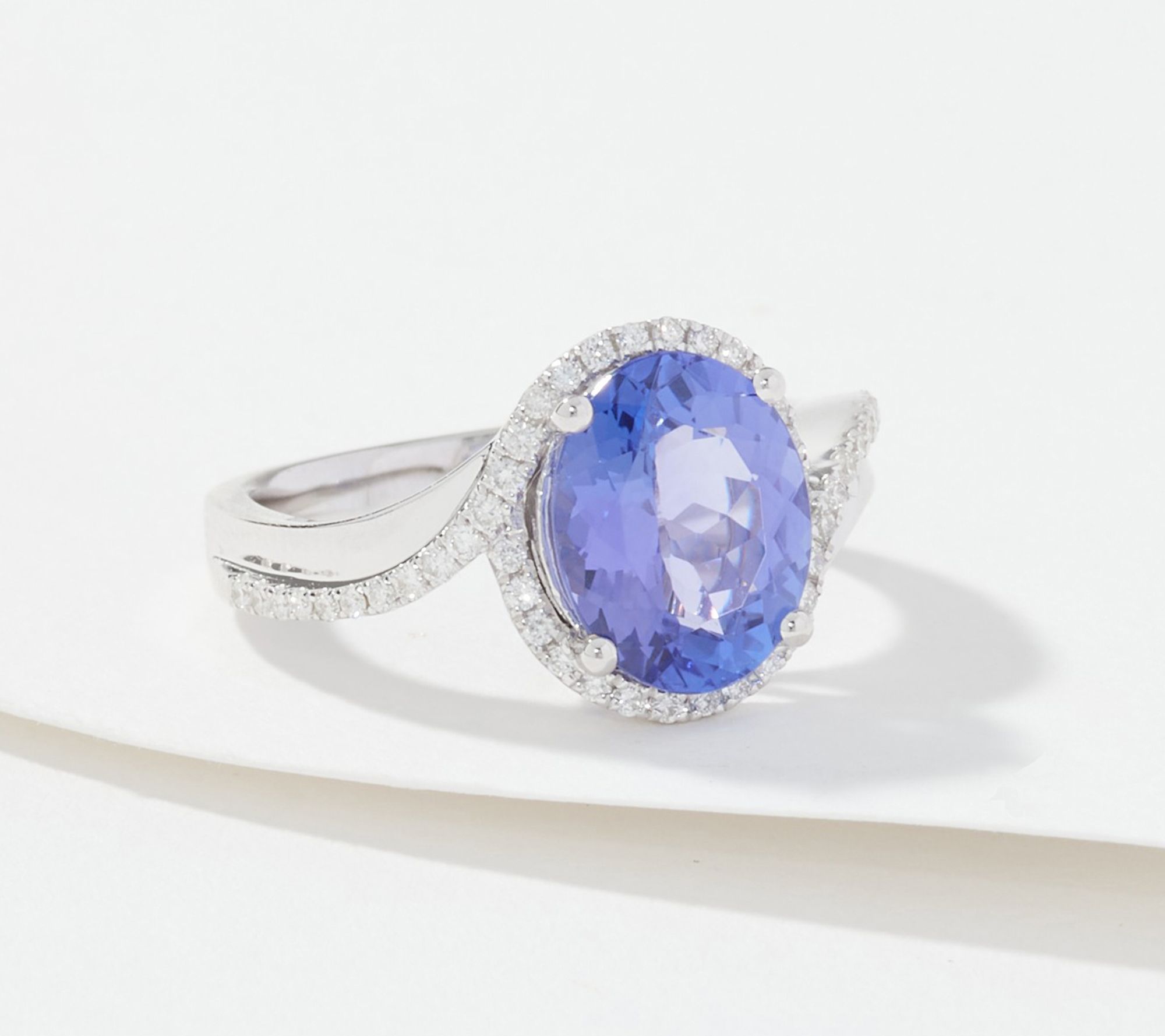 "As Is"Affinity Gems Tanzanite & Diamond Oval Cut Ring 14K Gold - QVC.com