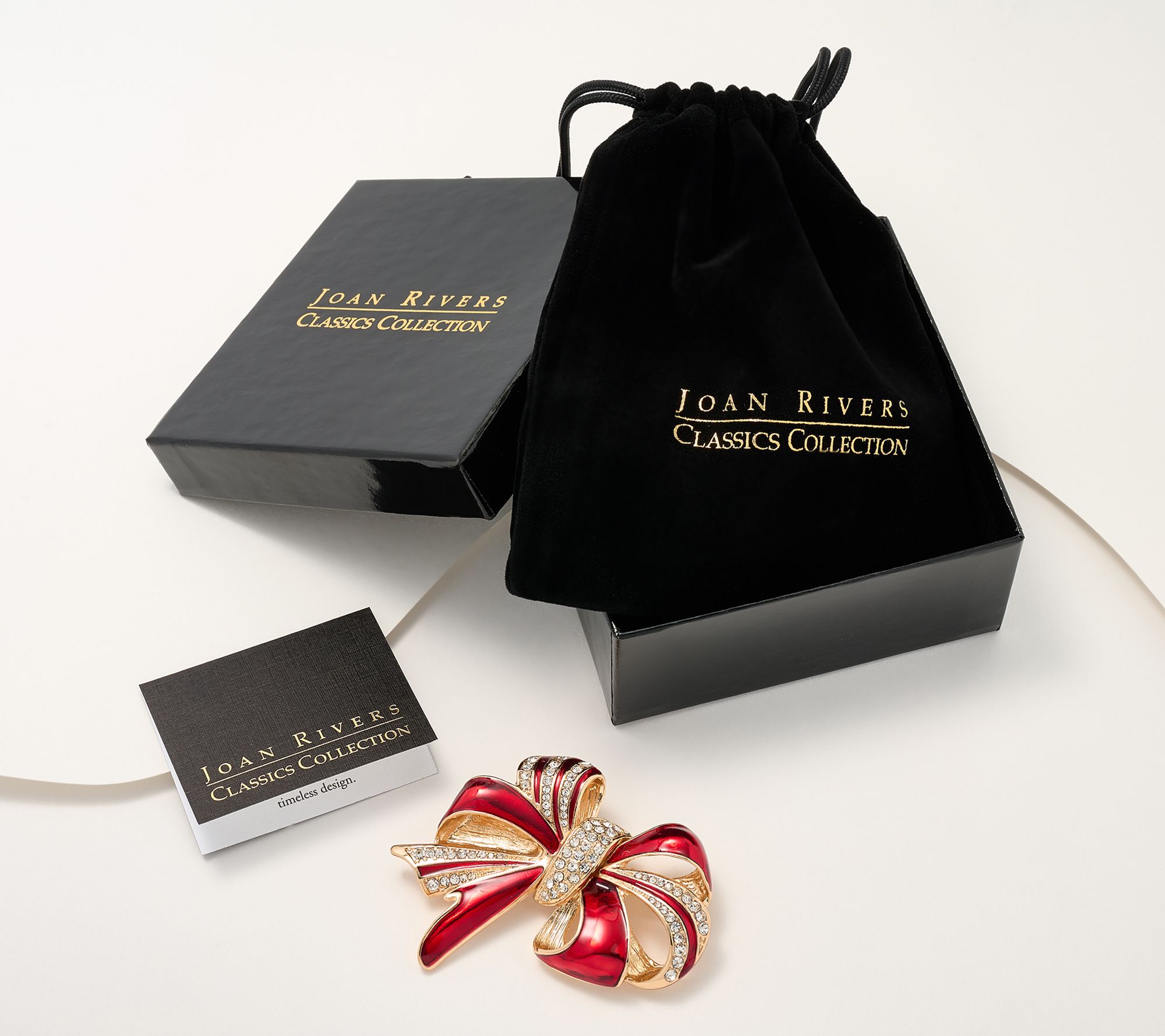 Joan Rivers Red Carpet Enamel & Pave Bow Pin - QVC.com