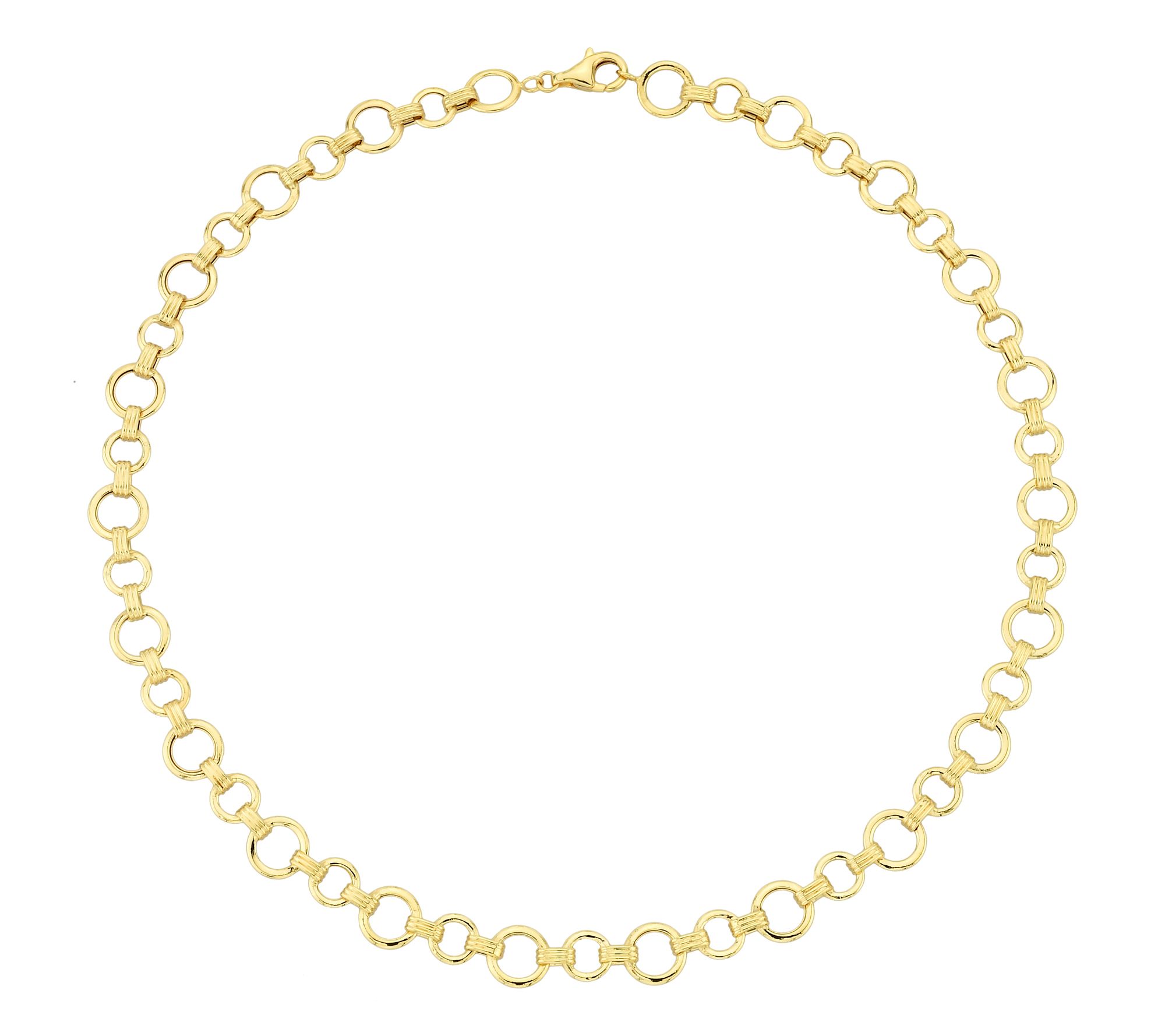 Adorna 14K Gold Round Link Necklace - QVC.com