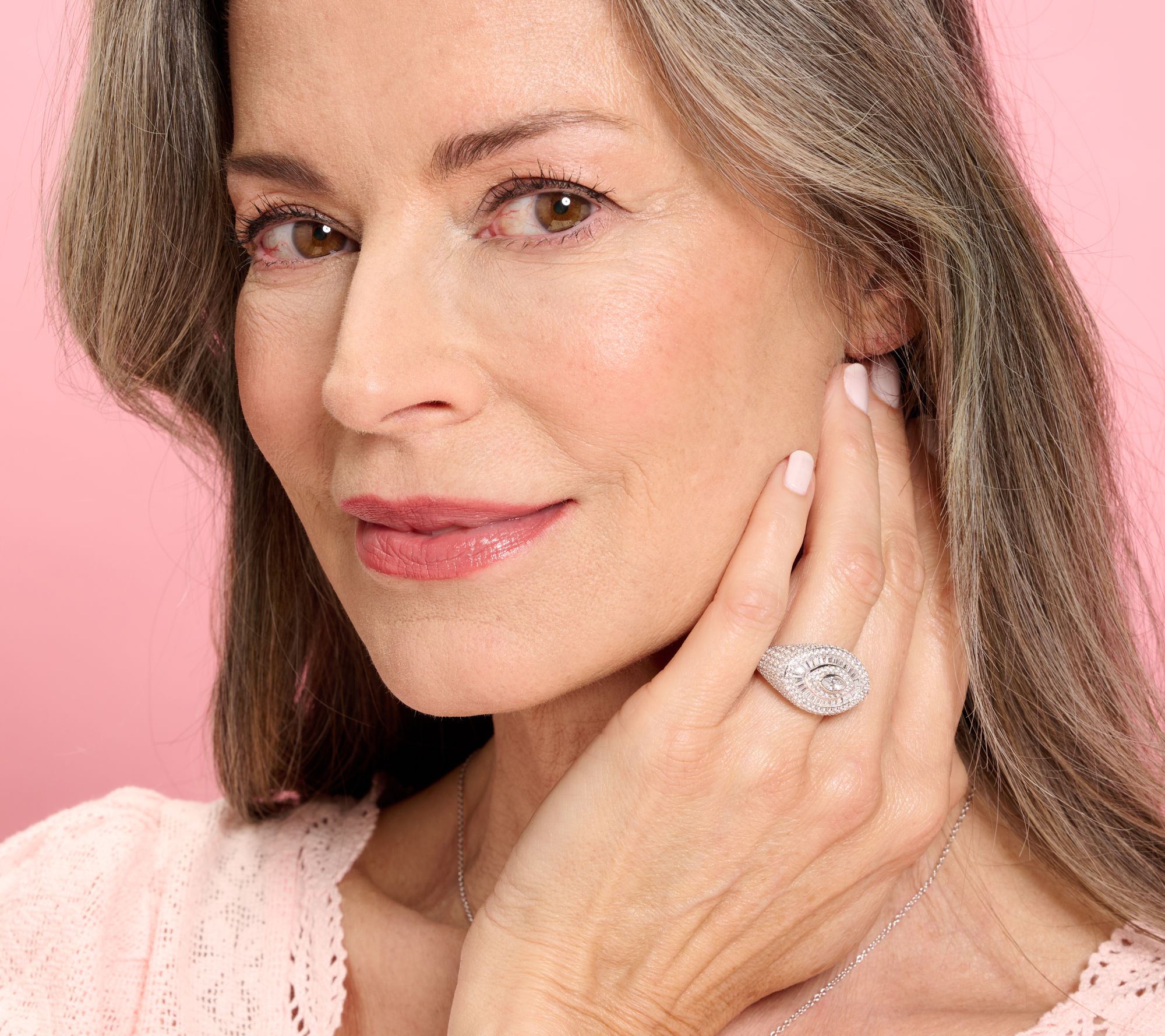 Diamonique x Jennifer Miller Evil Eye Ring, Sterling Silver - QVC.com