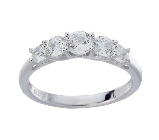 Epiphany Diamonique 100-Facet 1.15 ct tw 5-Stone Ring - QVC.com Epiphany Diamonique 100-Facet 1.15 ct tw 5-Stone Ring - QVC.com