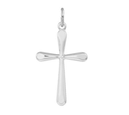 Sterling Polished Cross Pendant - QVC.com