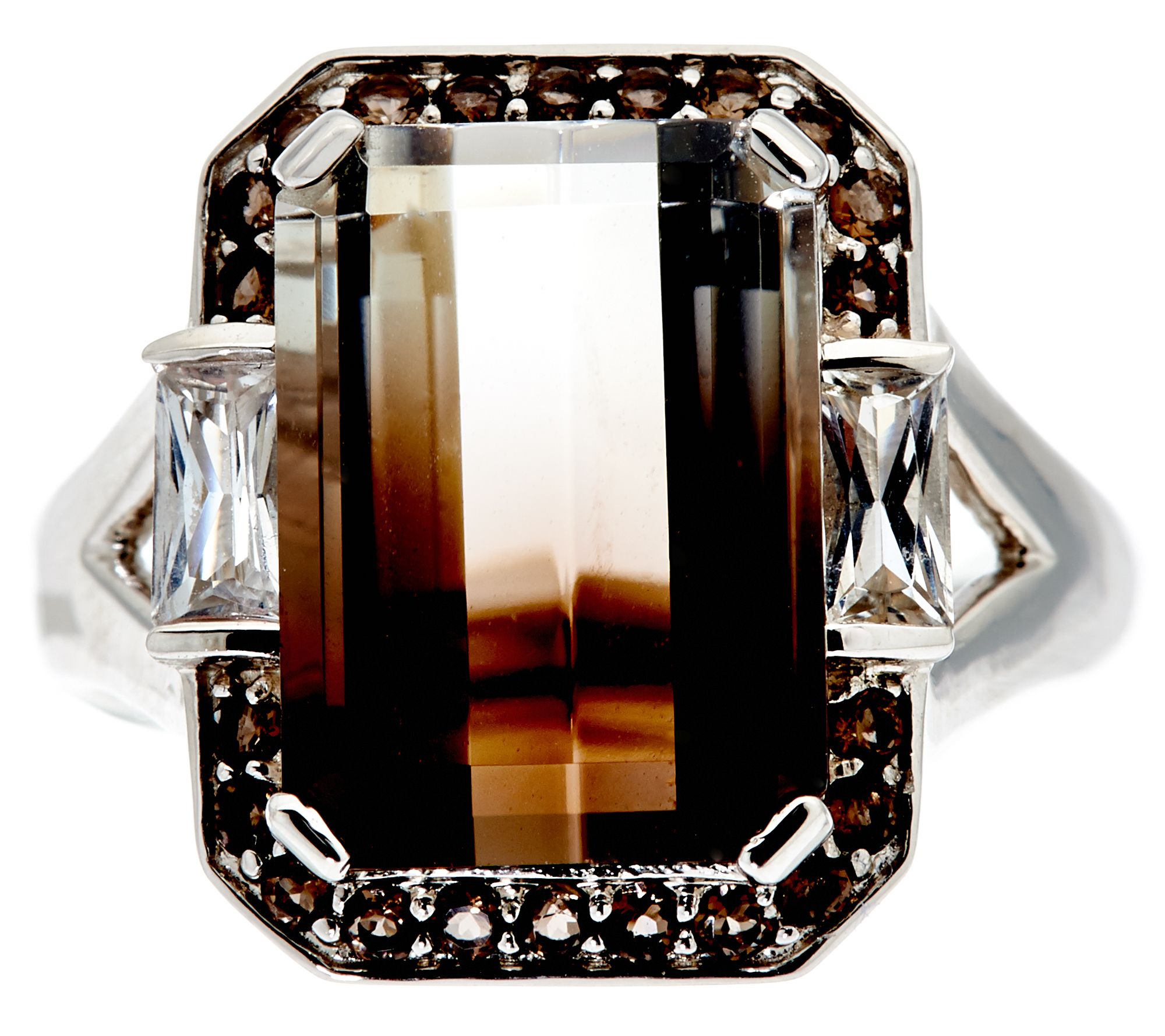 Bi-Color Quartz Multi-Gemstone Sterling Silver Ring, 7.70 cttw - QVC.com