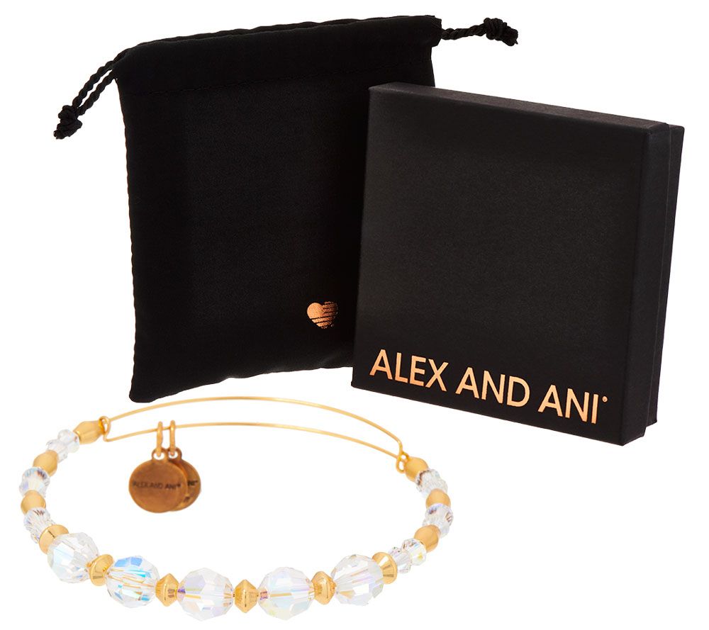 Alex and Ani Goldtone Swarovski Crystal Bangle - QVC.com