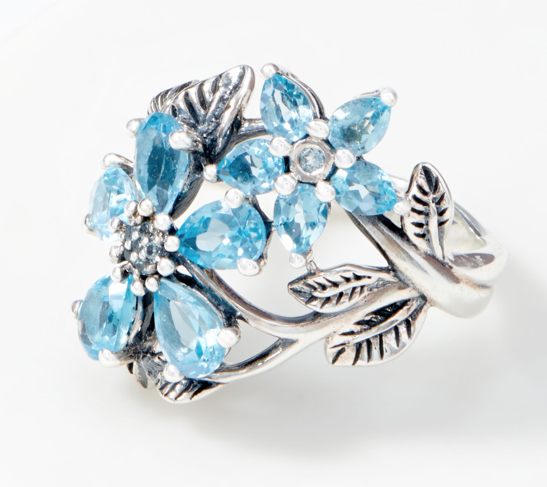 "As Is" Or Paz Sterling Silver Gemstone Flowers Ring - QVC.com