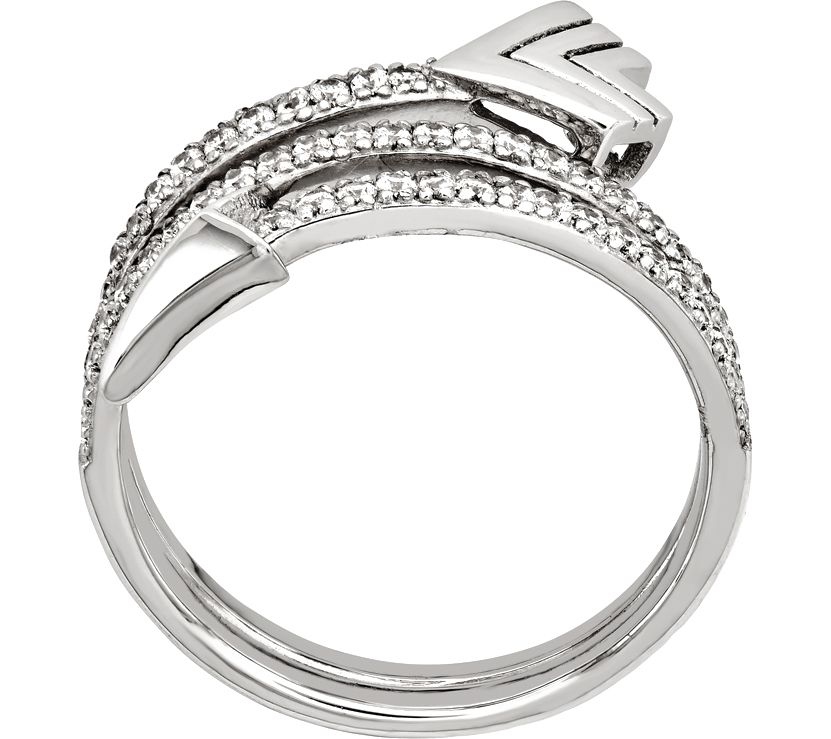 Sterling Wrap Around Crystal Arrow Ring - QVC.com