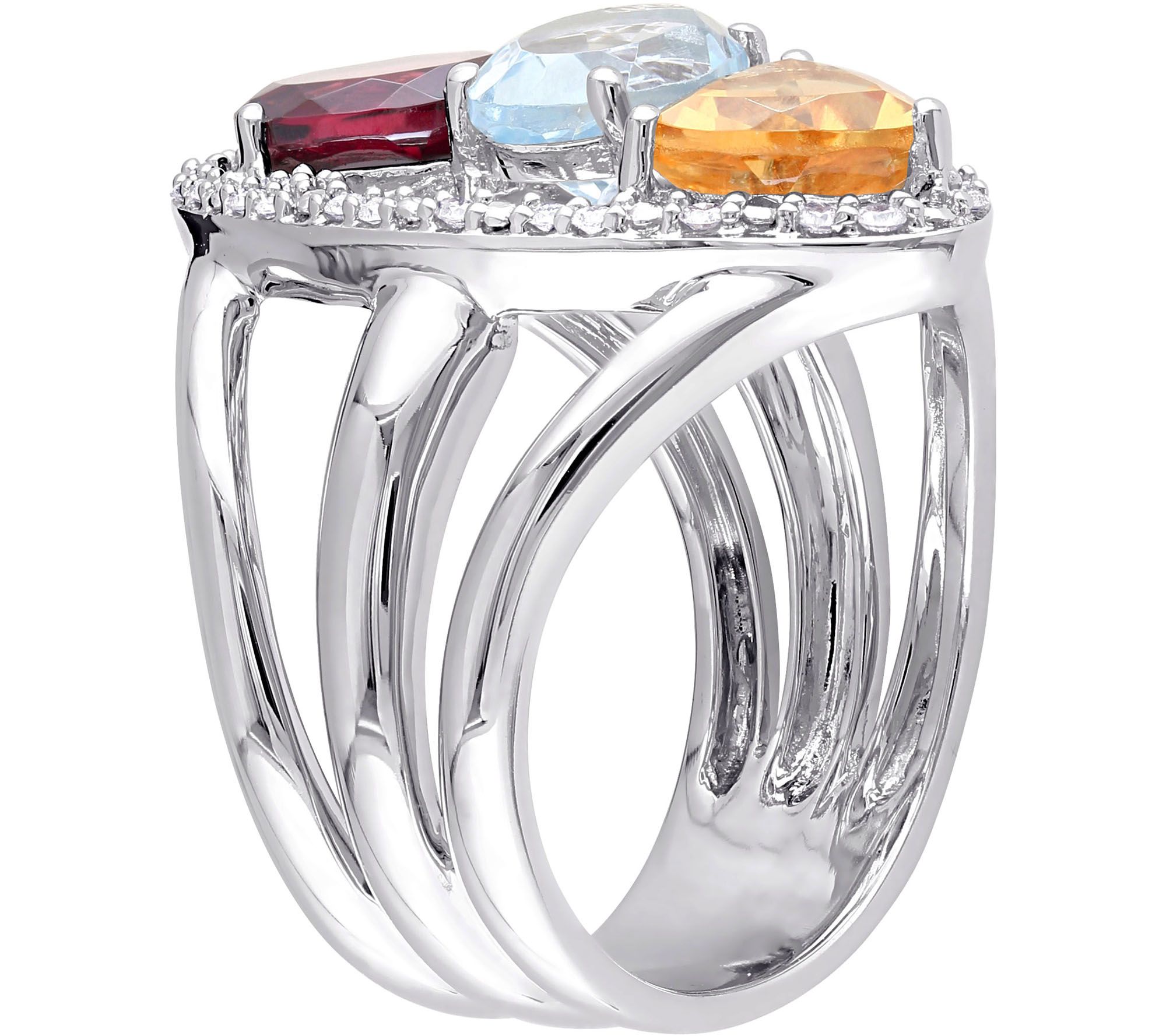 Bellini 14K Gold 4.10 cttw Multi-Gemstone & Diamond Ring - QVC.com