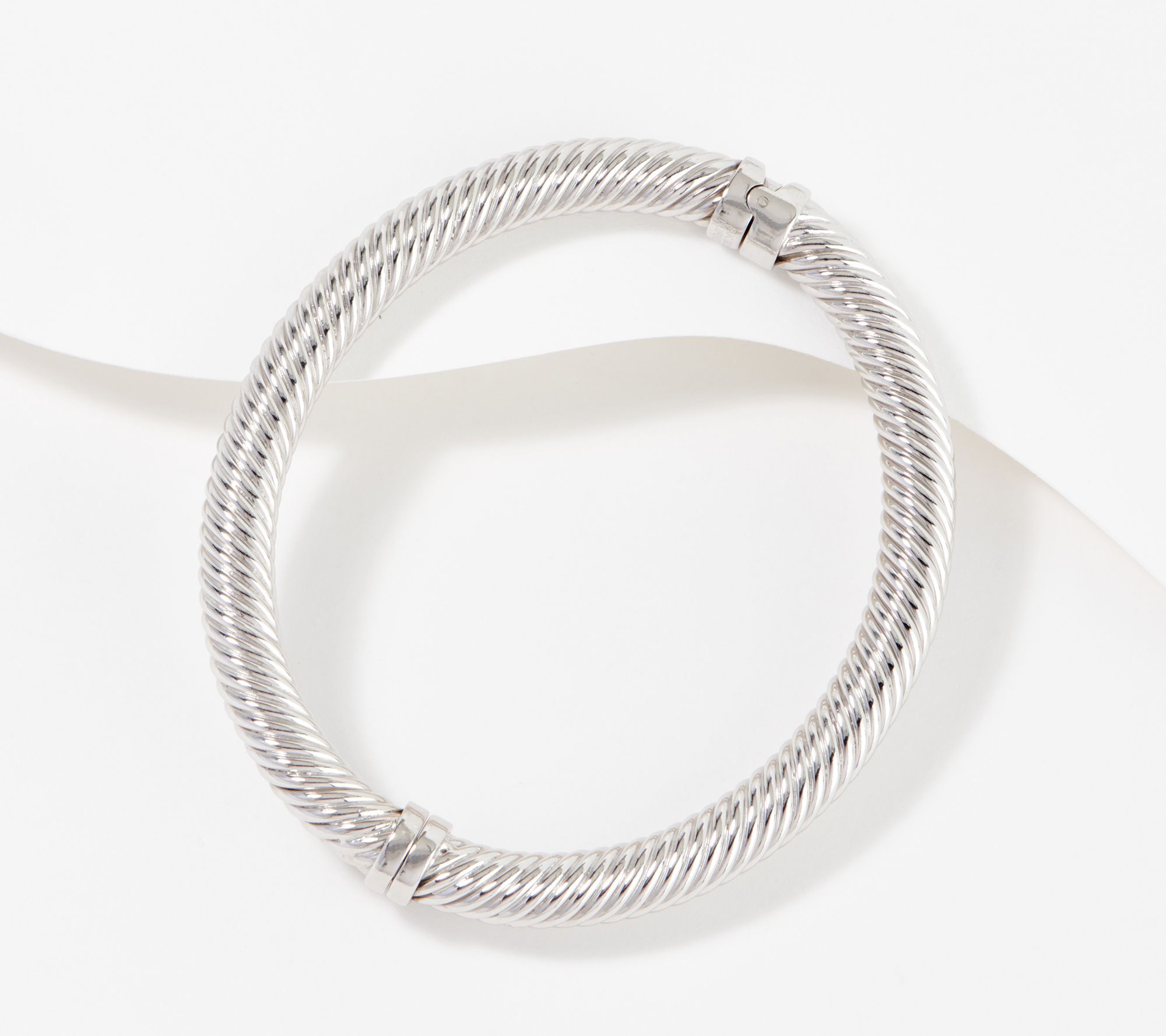 "As Is" Sterling Silver Large Bangle Bracelet by Silver Style - QVC.com