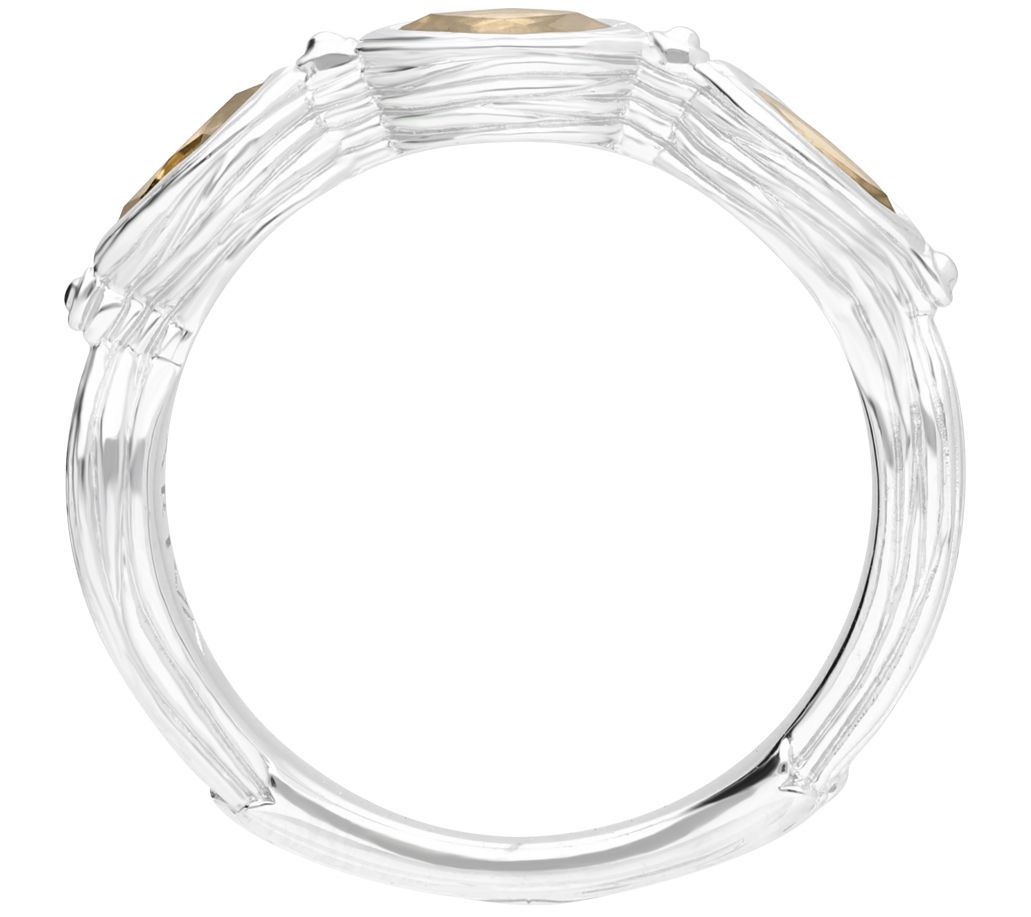 Ariva Sterling Silver Three-Stone Citrine Ring - QVC.com