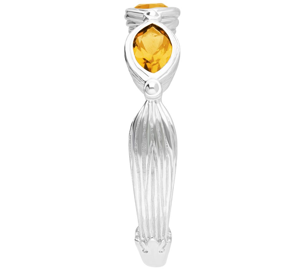 Ariva Sterling Silver Three-Stone Citrine Ring - QVC.com