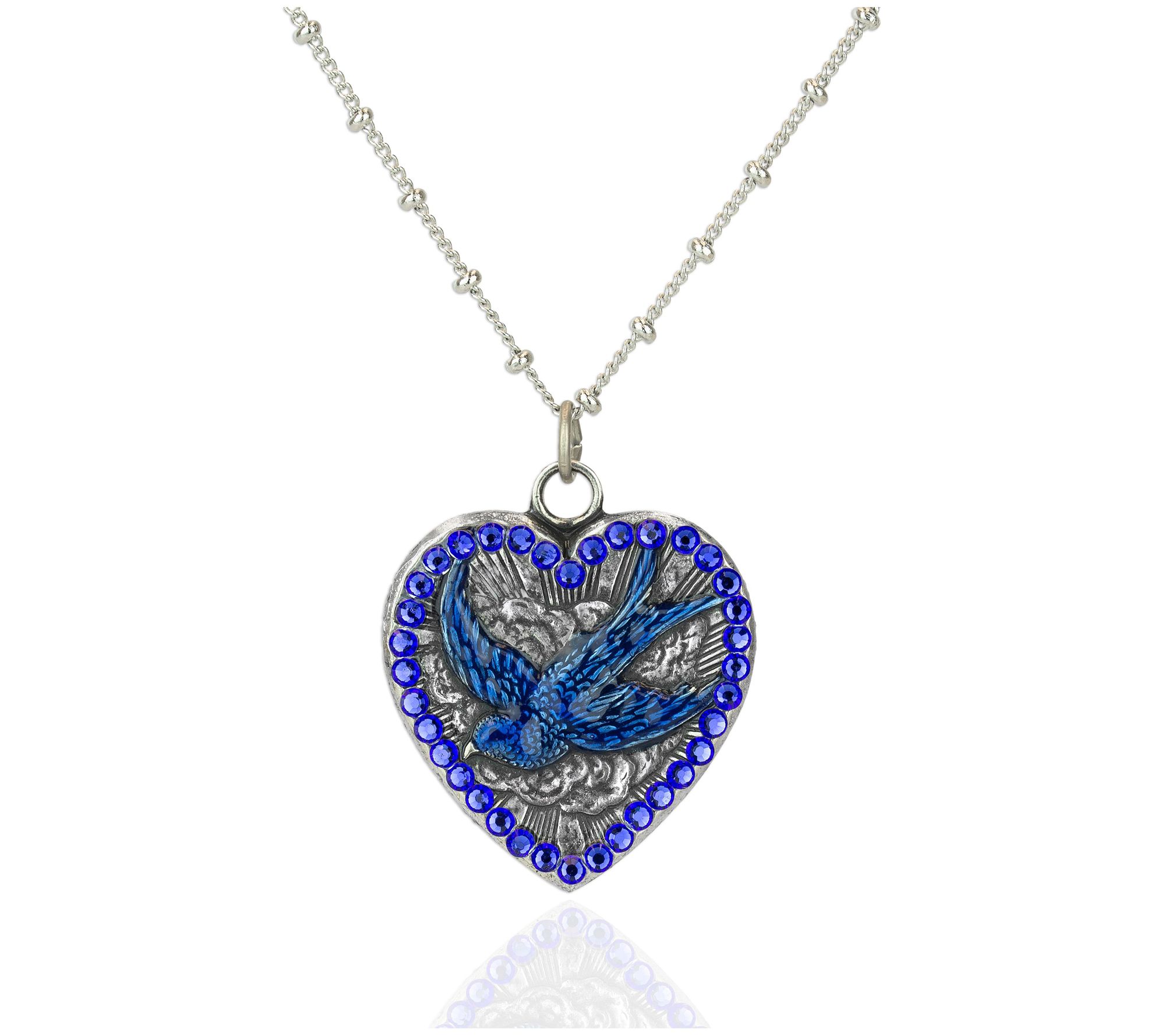 Anne Koplik Crystal Bluebird of Happiness Pendant w/ Chain - QVC.com