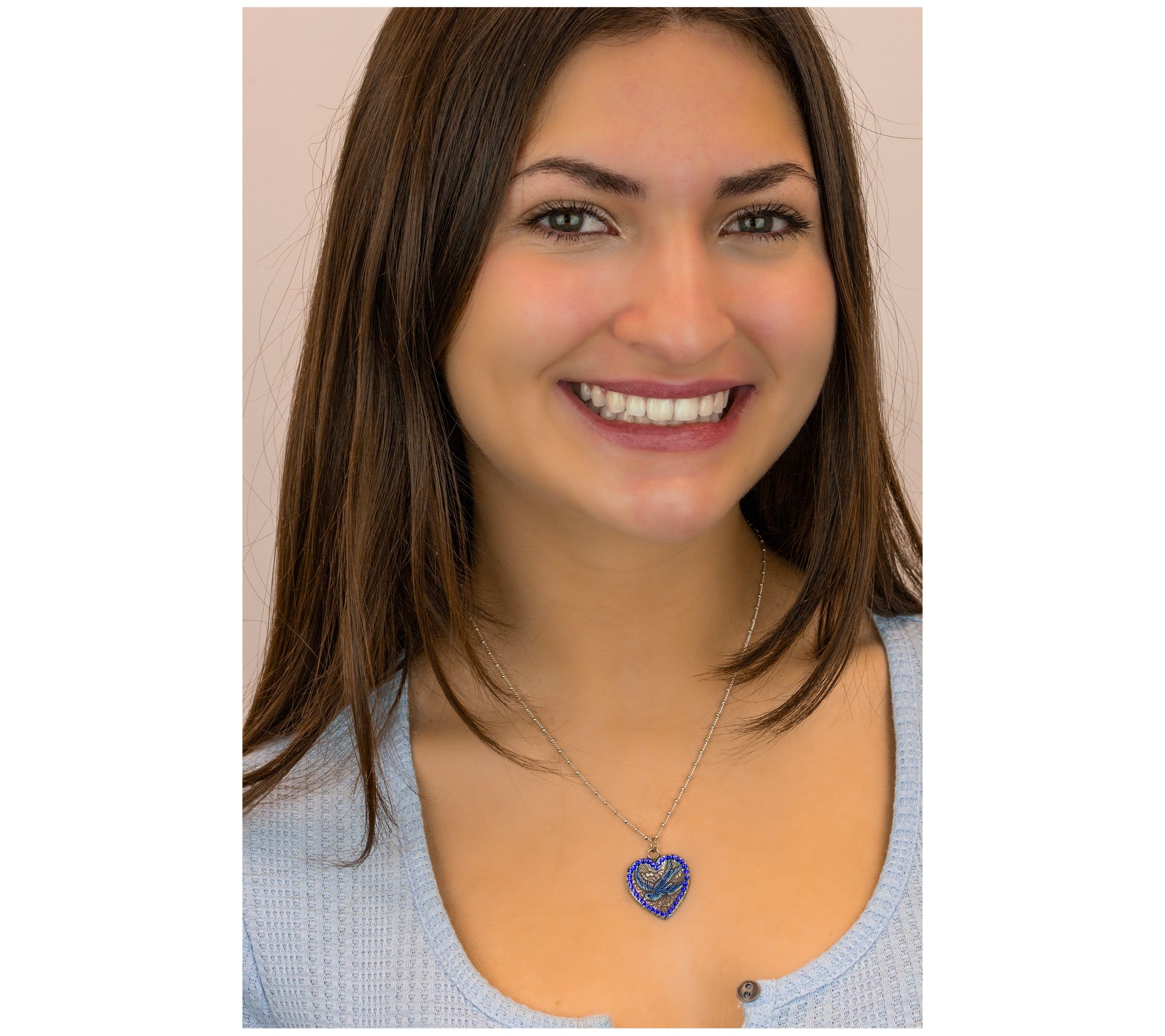 Anne Koplik Crystal Bluebird of Happiness Pendant w/ Chain - QVC.com